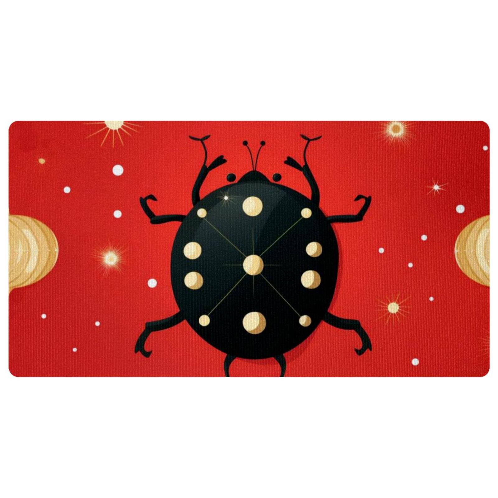 Red Art Seven Star Ladybug Kitchen Mat,Cushioned Anti Fatigue ...