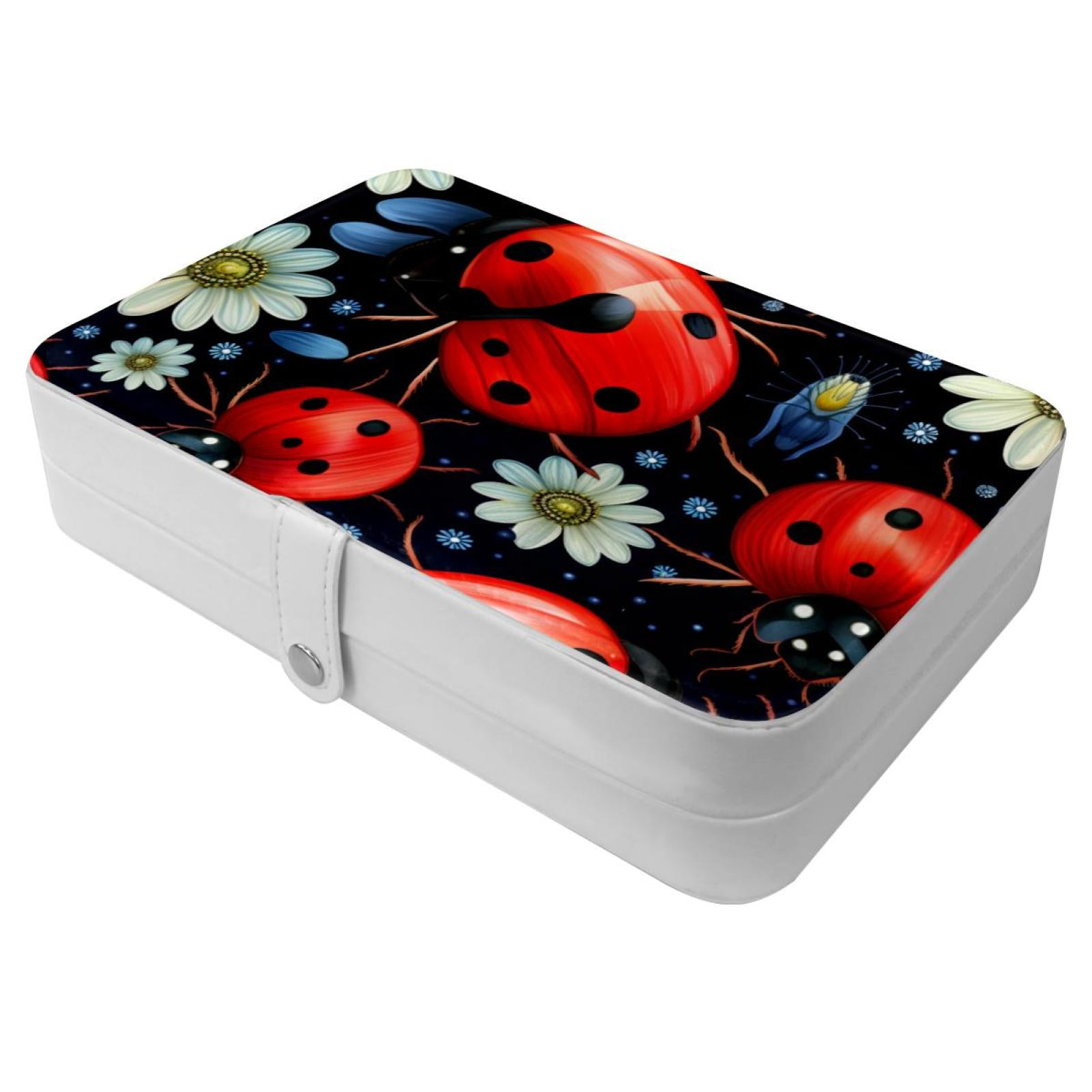 Red Art Seven Star Ladybug Travel Jewelry Box - Compact and Portable ...