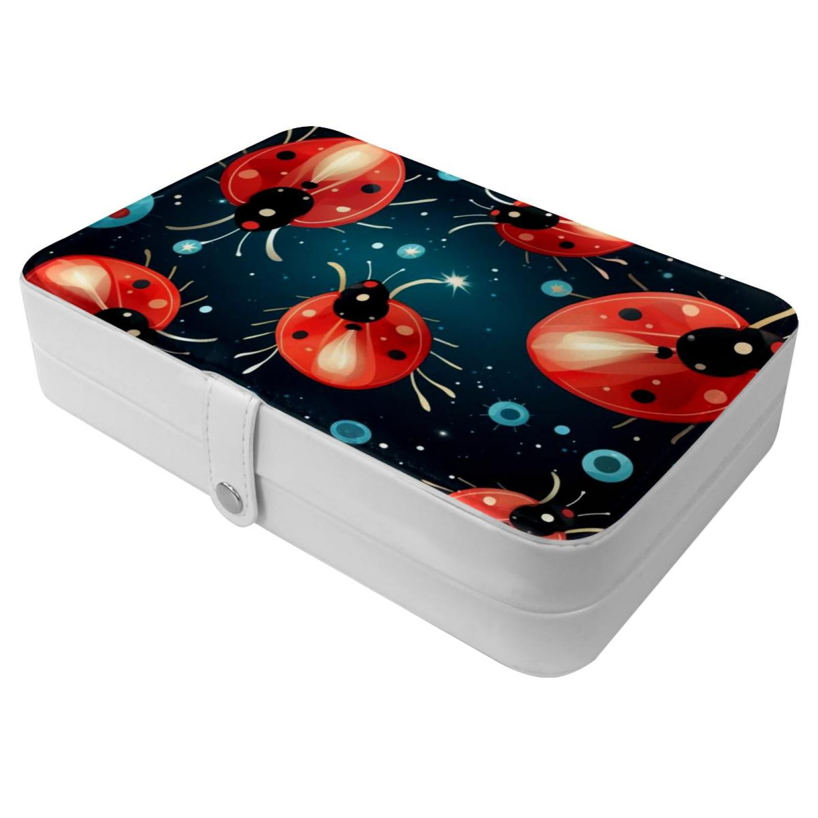 Red Art Seven Star Ladybug Travel Jewelry Box - Compact and Portable ...