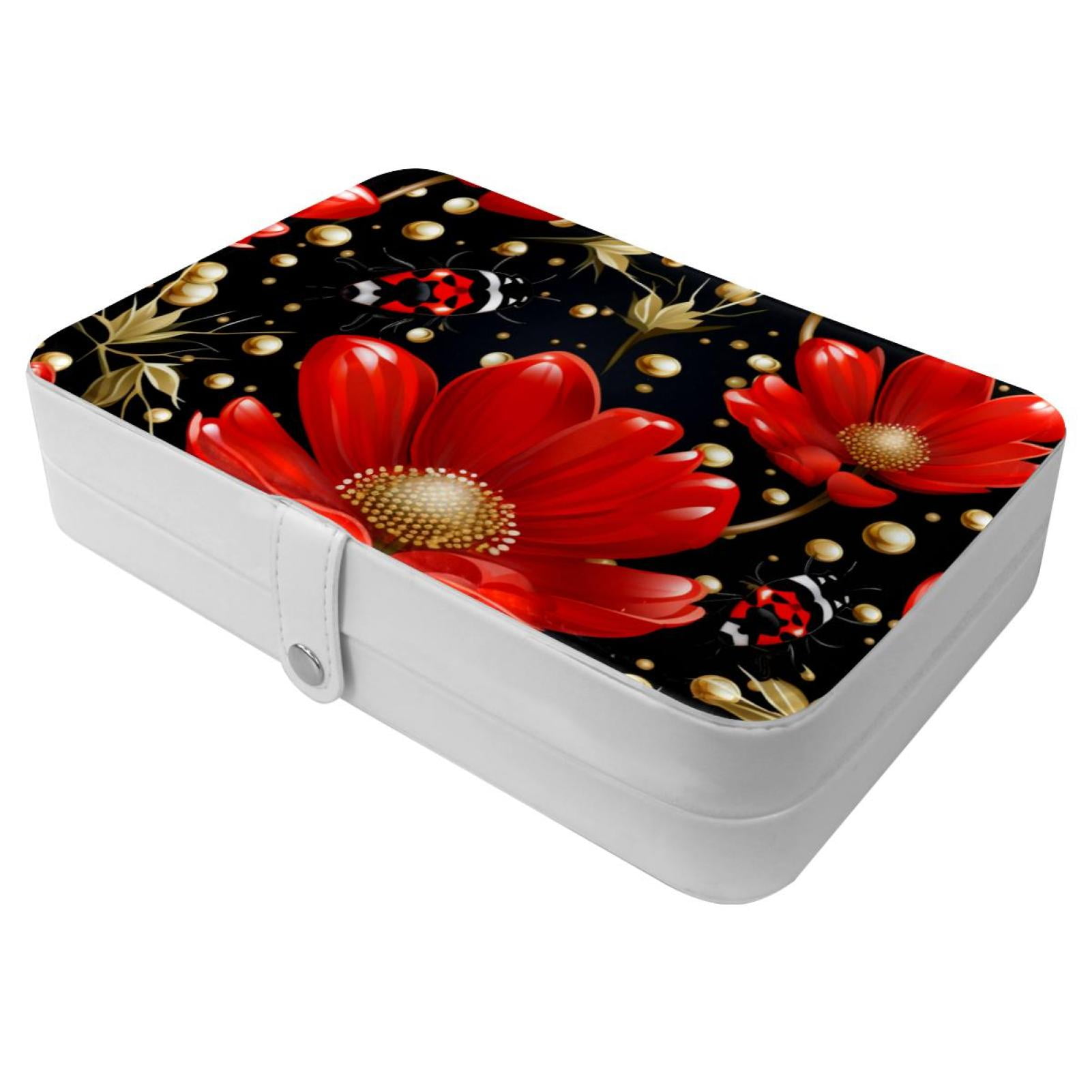 Red Art Seven Star Ladybug Travel Jewelry Box - Compact and Portable ...