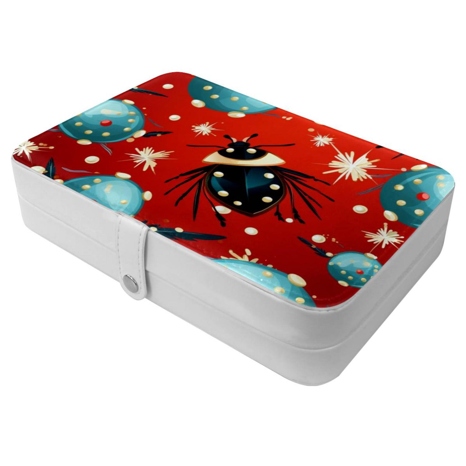 Red Art Seven Star Ladybug Travel Jewelry Box - Compact and Portable ...