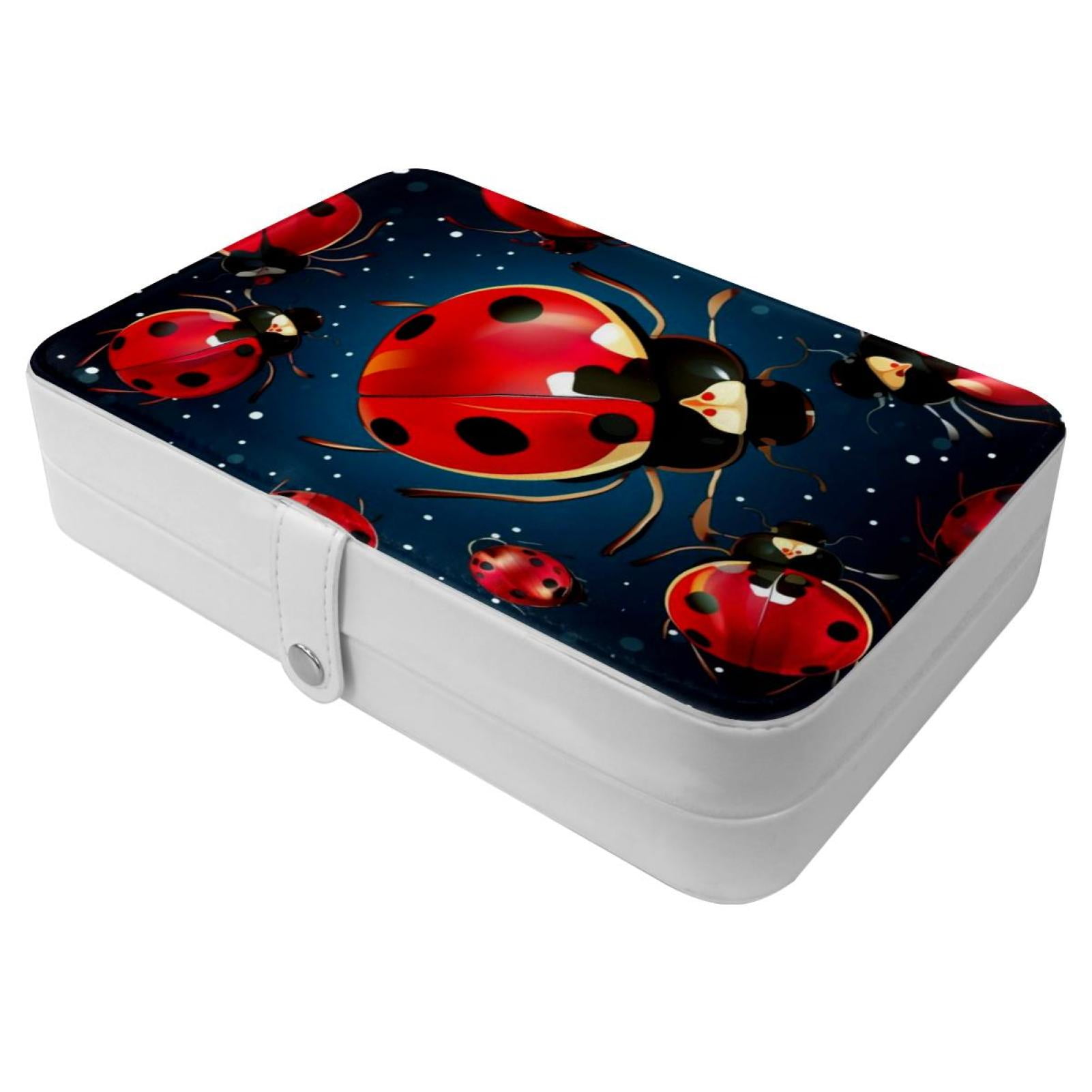 Red Art Seven Star Ladybug Travel Jewelry Box - Compact and Portable ...