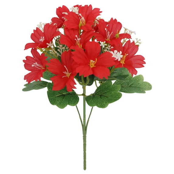 Red Artificial Geranium Flowers, Pink Faux Geranium Bush, Uv Resistant ...