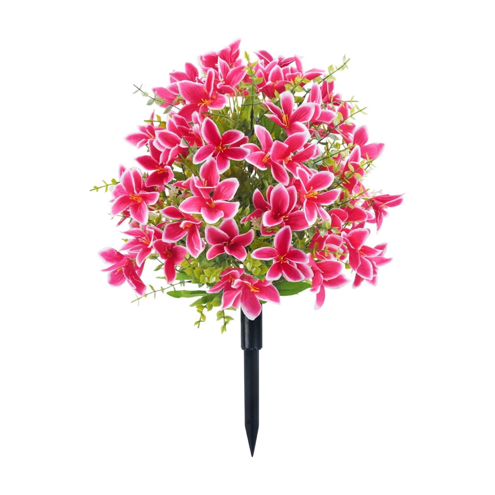 Red Artificial Lily Flowers with Ground Spike, Low Maintenance Garden ...