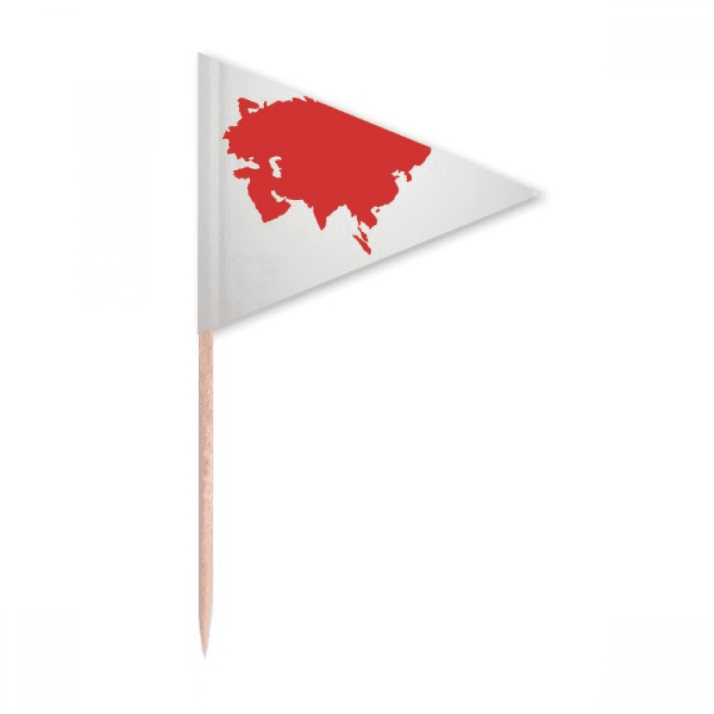 Red Asia Illustration Map Pattern Toothpick Triangle Cupcake Toppers ...