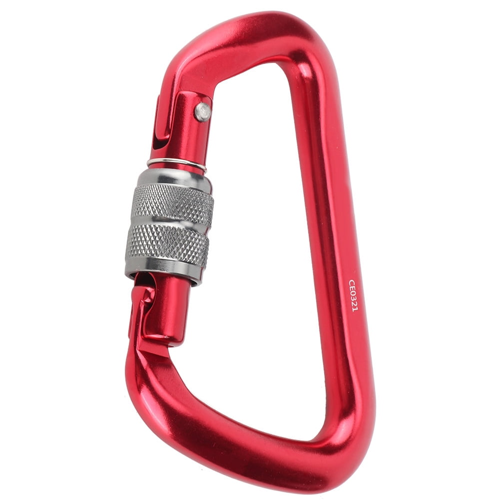 Red Aviation Aluminum Rock Climbing Tension Safety D-shape Lock ...