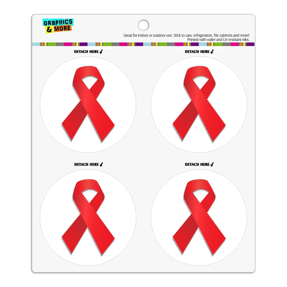 Red Awareness Ribbon Drug Free HIV AIDS Refrigerator Fridge Locker ...