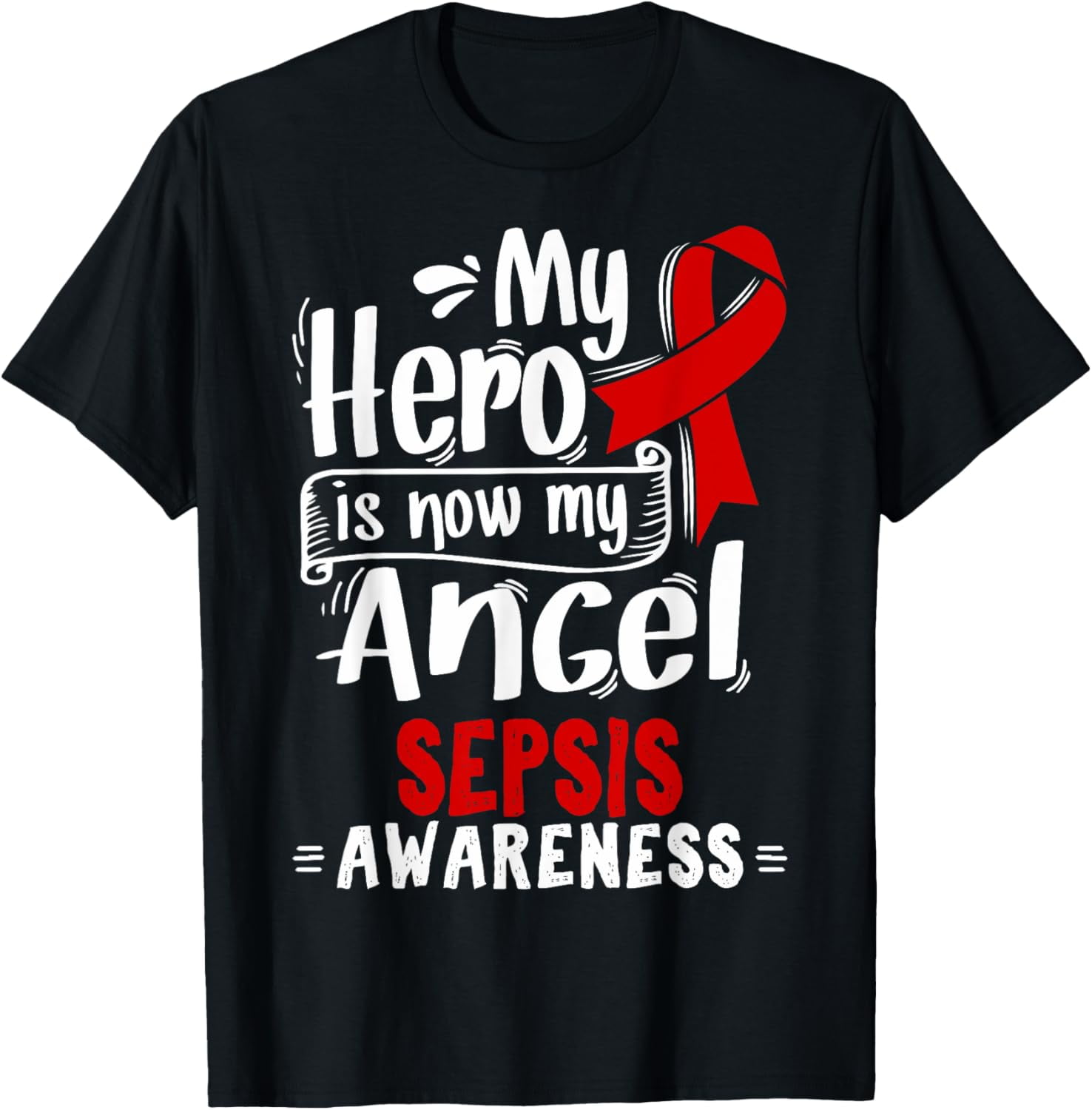 Red Awareness Ribbon Gift for Sepsis Patients T-Shirt - Walmart.com