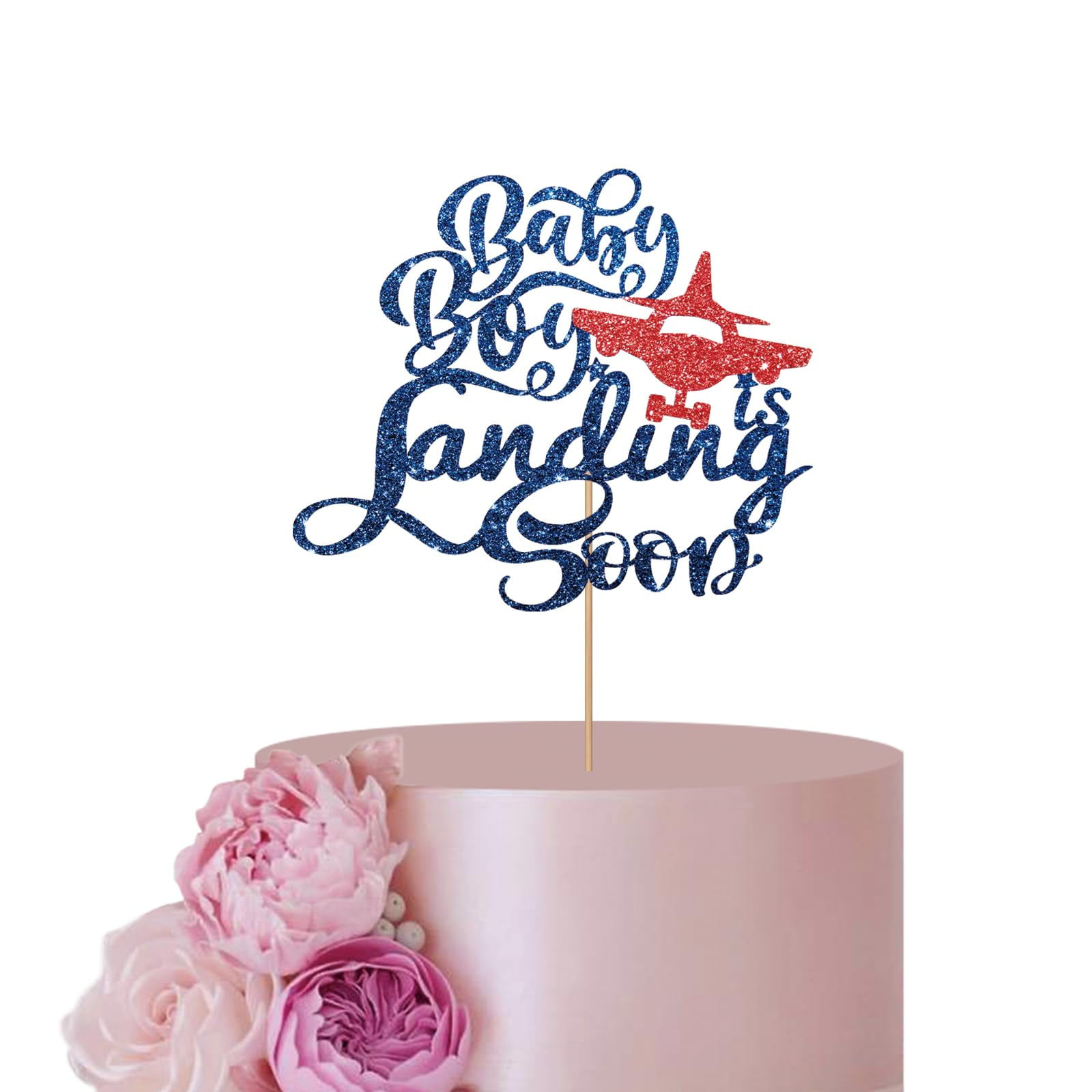 Red Baby Boy FEV6 Is Landing Soon Cake Topper for Baby Boy Birthday ...