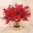 Red Babys Breath Artificial Flowers, 15pcs Real Touch Silk Faux Flowers ...