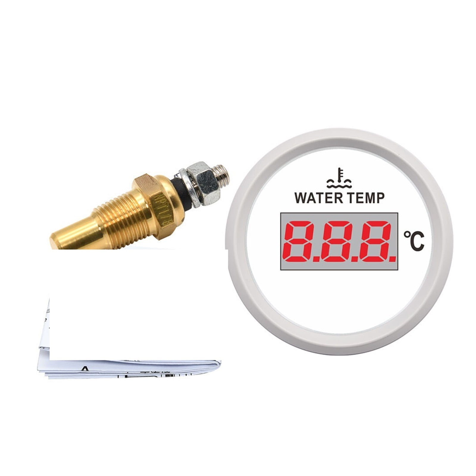 Red Back Ligth 52mm Digital Water Temperature Gauge With 1/8NPT Water ...