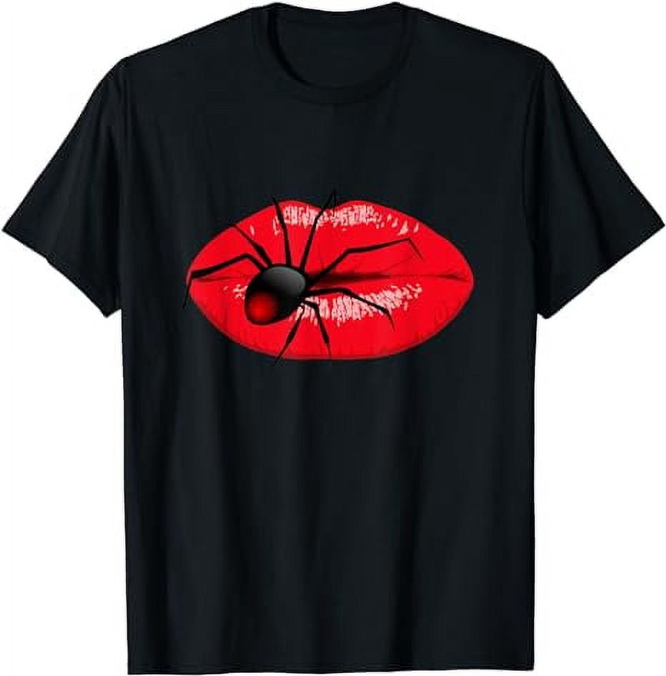 Red Back Spider on Red Lips Creepy Cool Festival Design T-Shirt ...