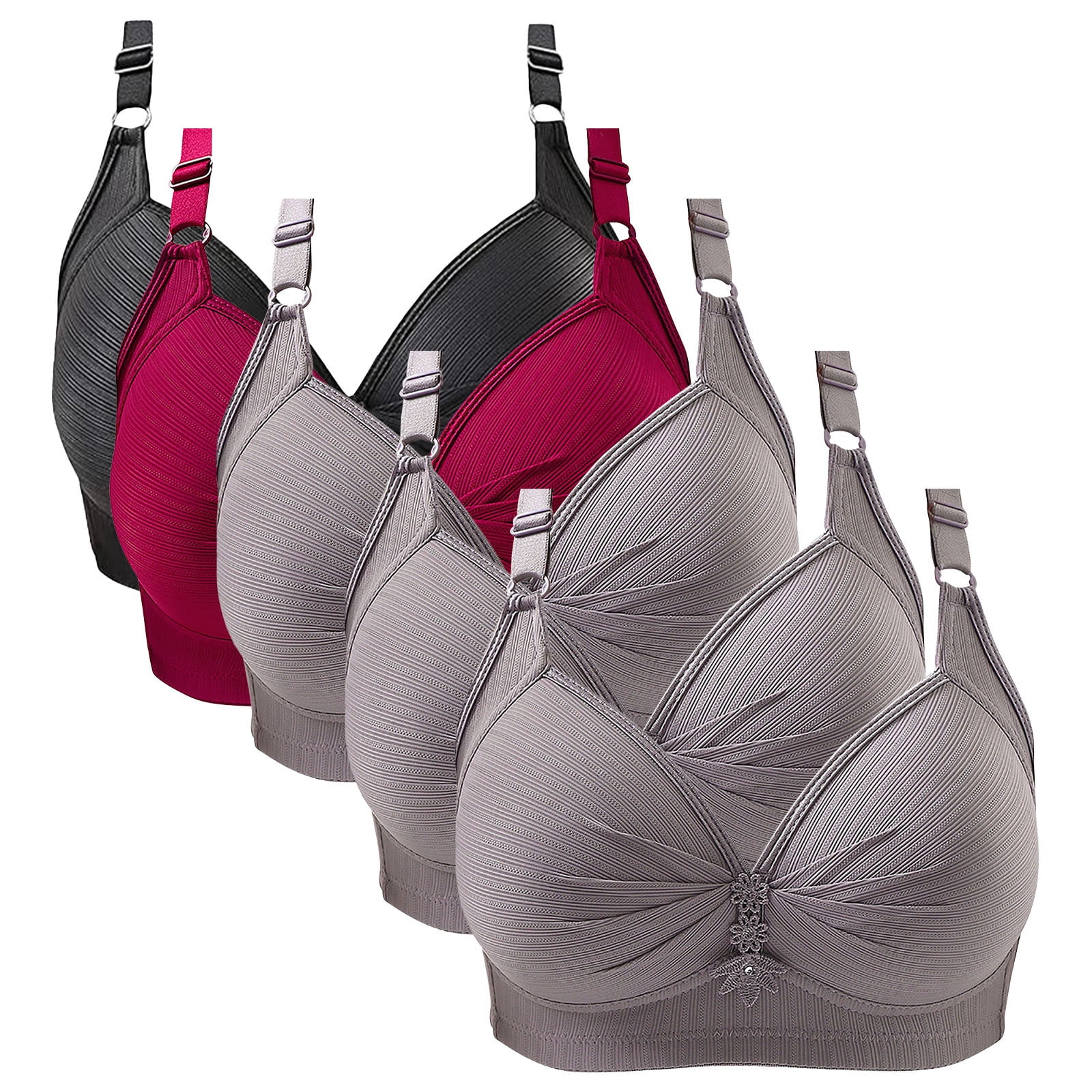 Red Backless Bra, Cotton Pumping Bra Hands Free, Thin Laceless Steel ...