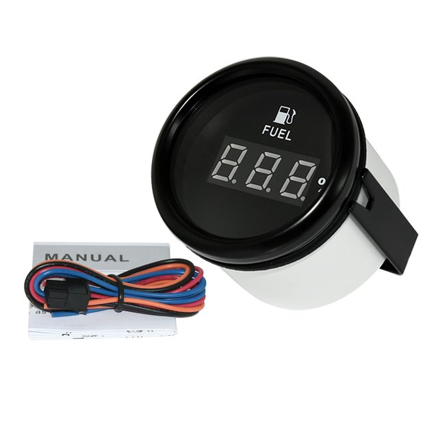 Red Backlight 52mm Digital Fuel Level Gauge Oil Tank Level Indicator ...