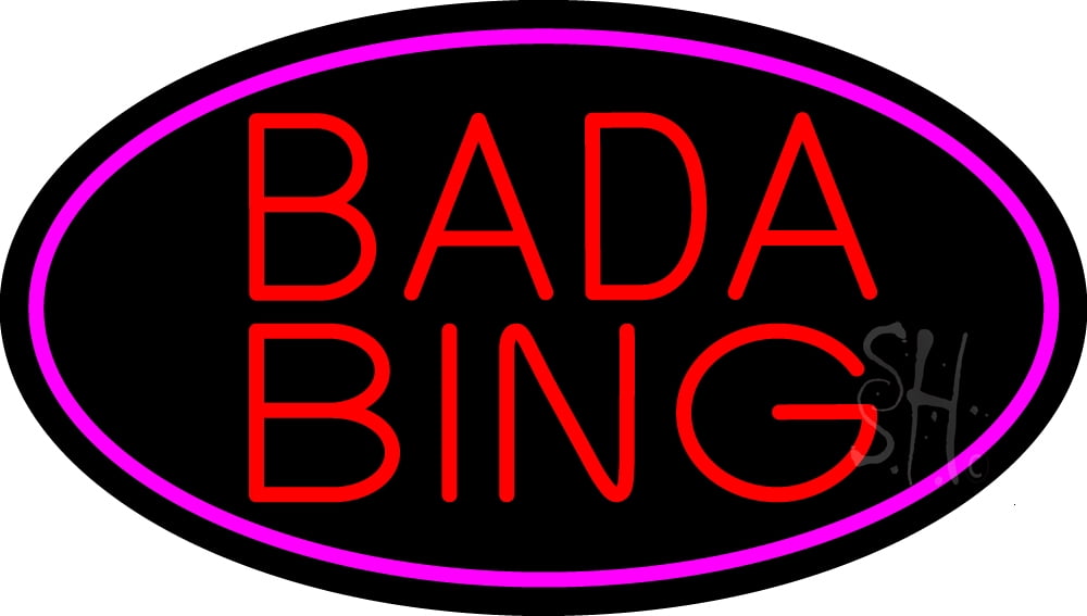Red Bada Bing With Pink Border Club LED Neon Sign 20" Tall x 37" Wide ...