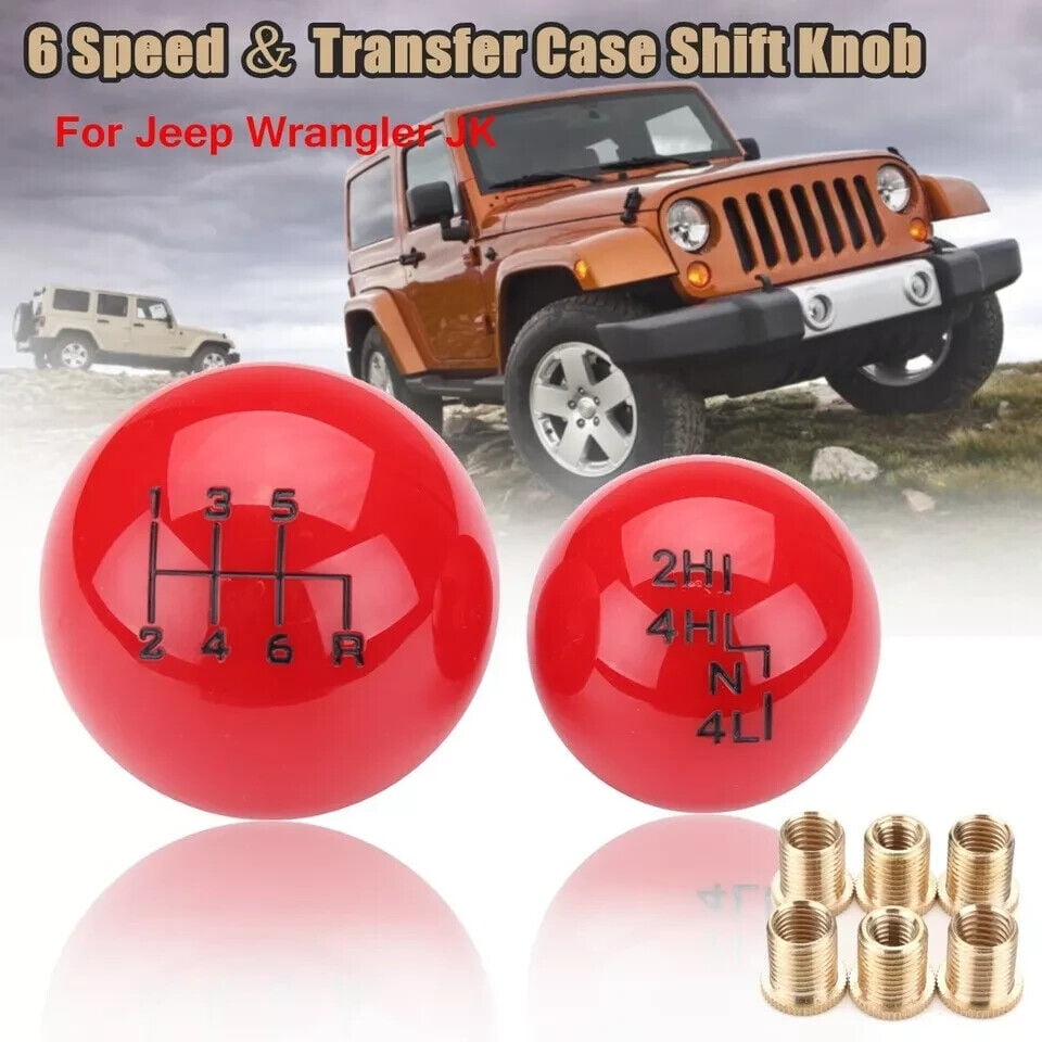 Red Ball 4WD Transfer Case 6 Speed Gear Shift Knob for Jeep/Wrangler YJ ...
