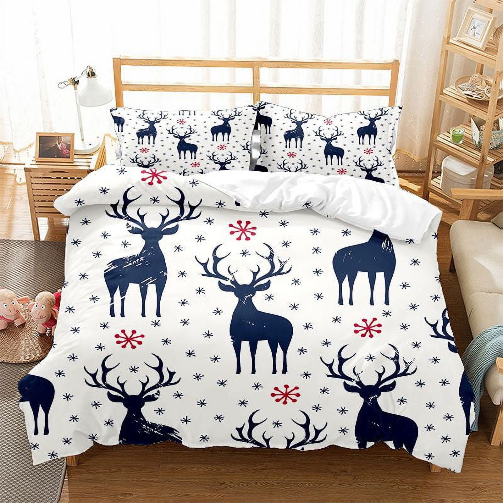 Red Ball Printing Happy Christmas Quilt Cover Suit 2/3 Pcs Home Bed ...