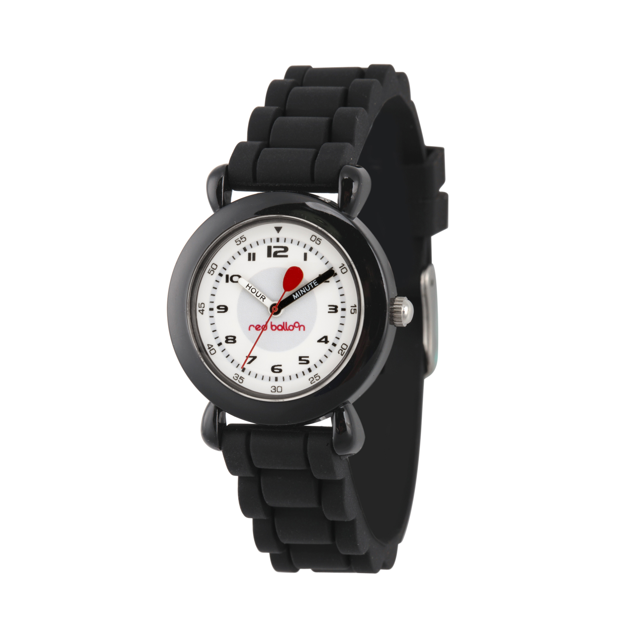 Red Balloon Boys' Black Plastic Time Teacher Watch,Black Silicone Strap ...