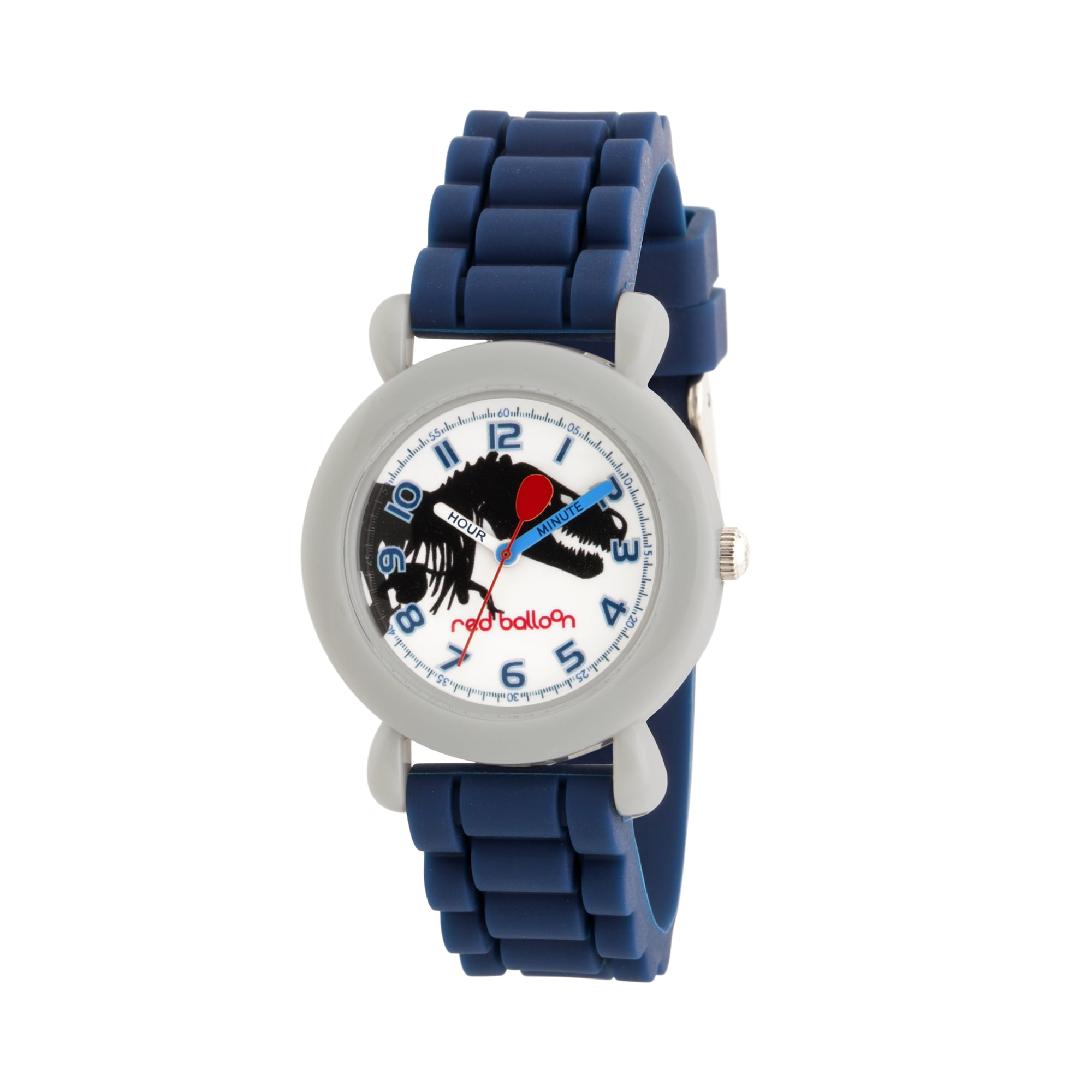 Red Balloon Boys' Grey Plastic Time Teacher Watch,Dark Blue Silicone ...