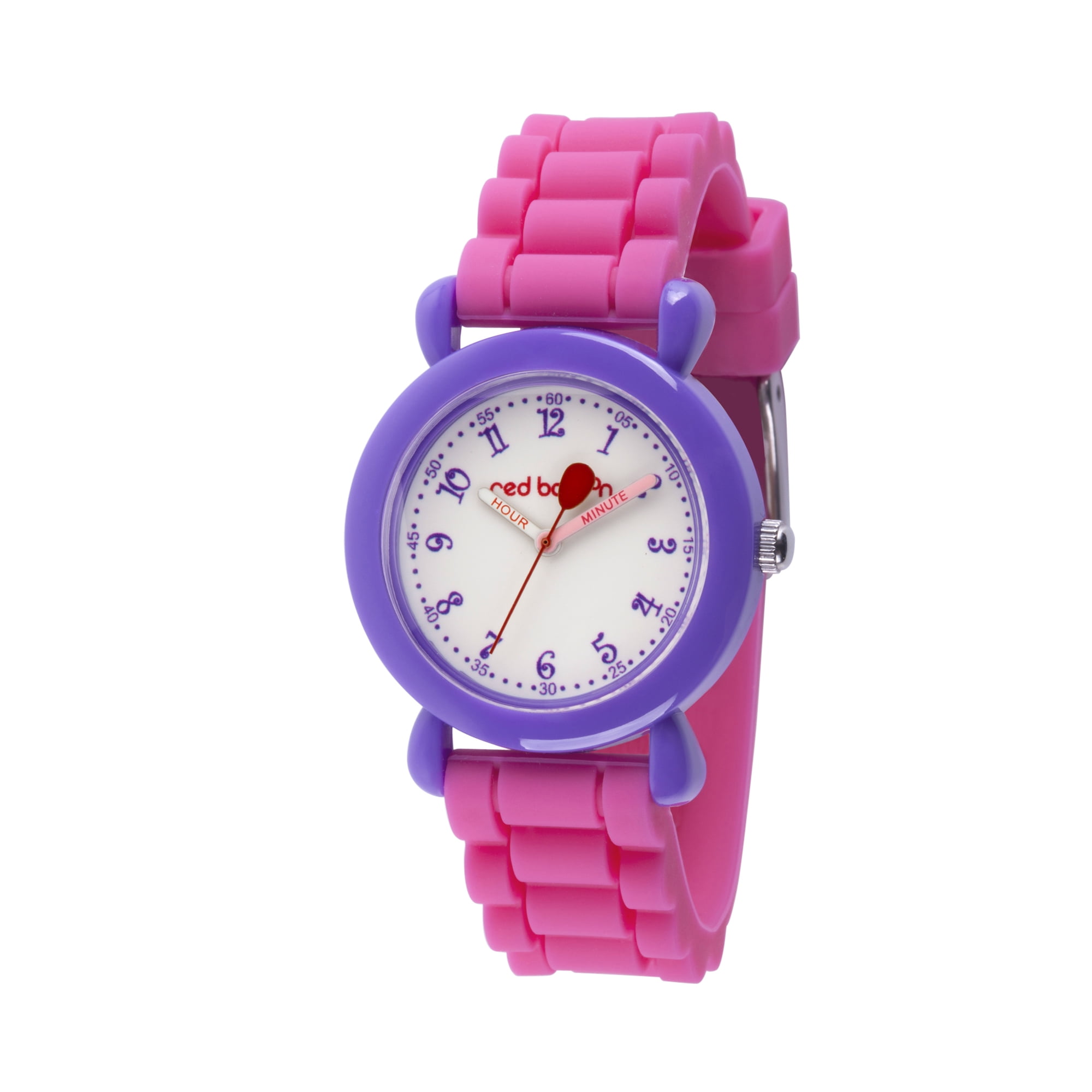 Red Balloon Girls' Purple Plastic Time Teacher Watch,Pink Silicone ...