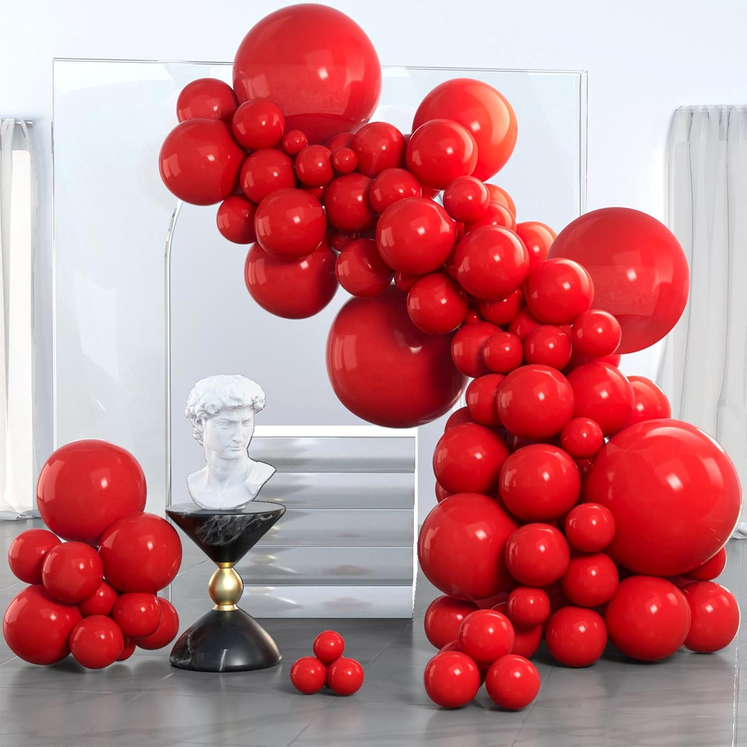 Red Balloons 152 pcs Different Sizes of 18 12 10 5 Inch Balloon Arch ...
