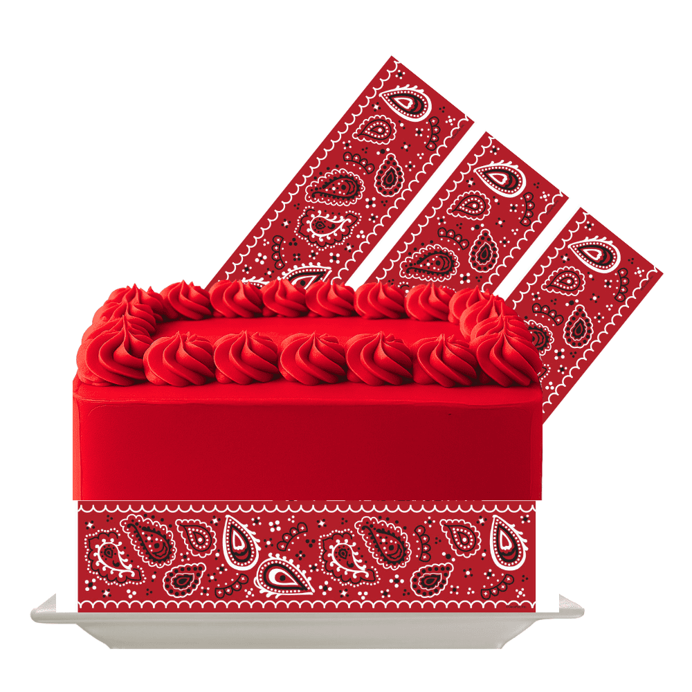 Red Bandana Edible Cake Wrap | Western Cowboy Icing Sheet | Rodeo Party ...