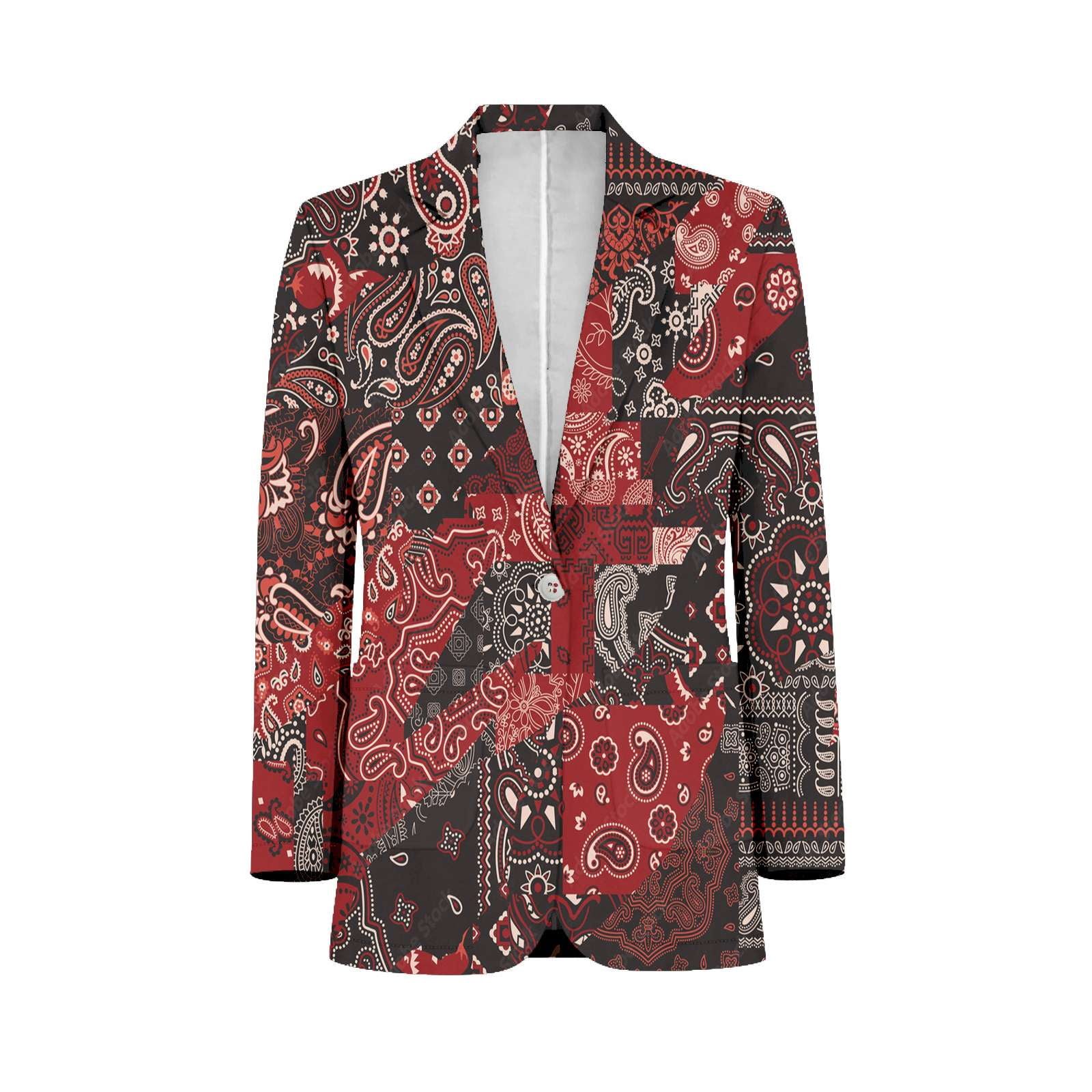 Red Bandana Kerchief Paisley Customized Men's Suits full man Shawl ...