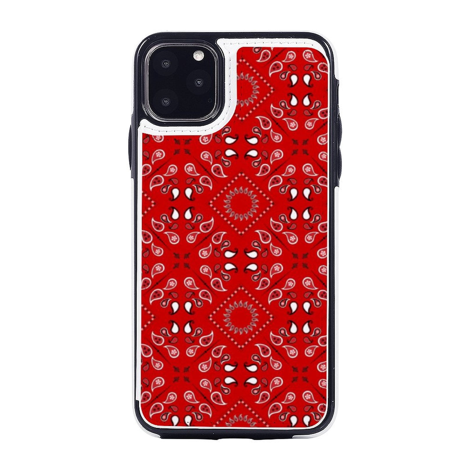 Red Bandana Leather Wallet Case for iPhone 16 15 14 13 12 11 Pro Max ...
