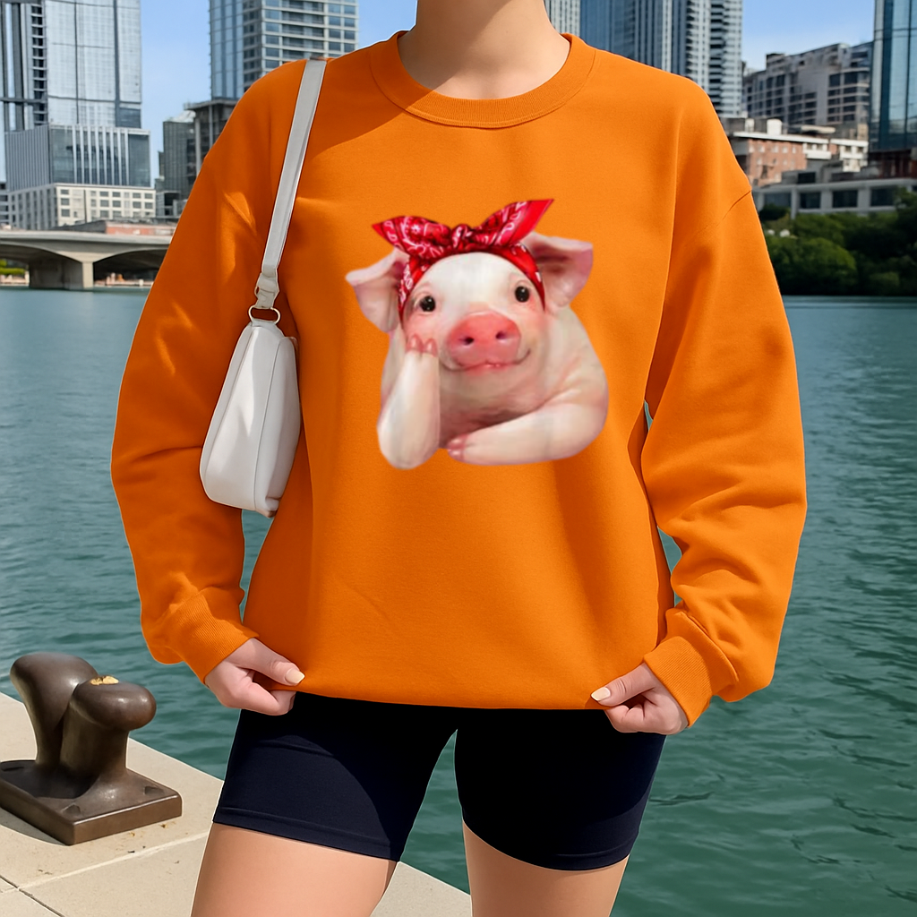 Red Bandanna Pig Funny Farm Animal Cute I Love Piggy Lover Art ...