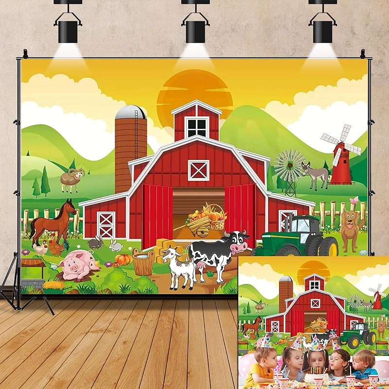 Red Barn Farm Animal Photography Background Red Farm Backdrop for Kids ...