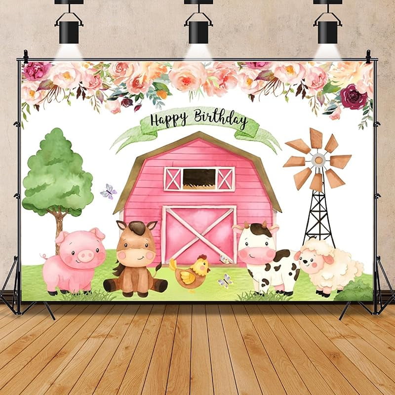 Red Barn Farm Animal Photography Background Red Farm Backdrop for Kids ...