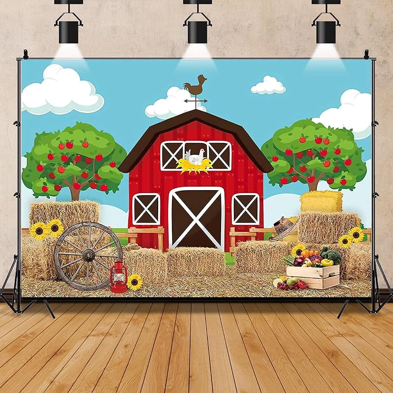 Red Barn Farm Animal Photography Background Red Farm Backdrop for Kids ...