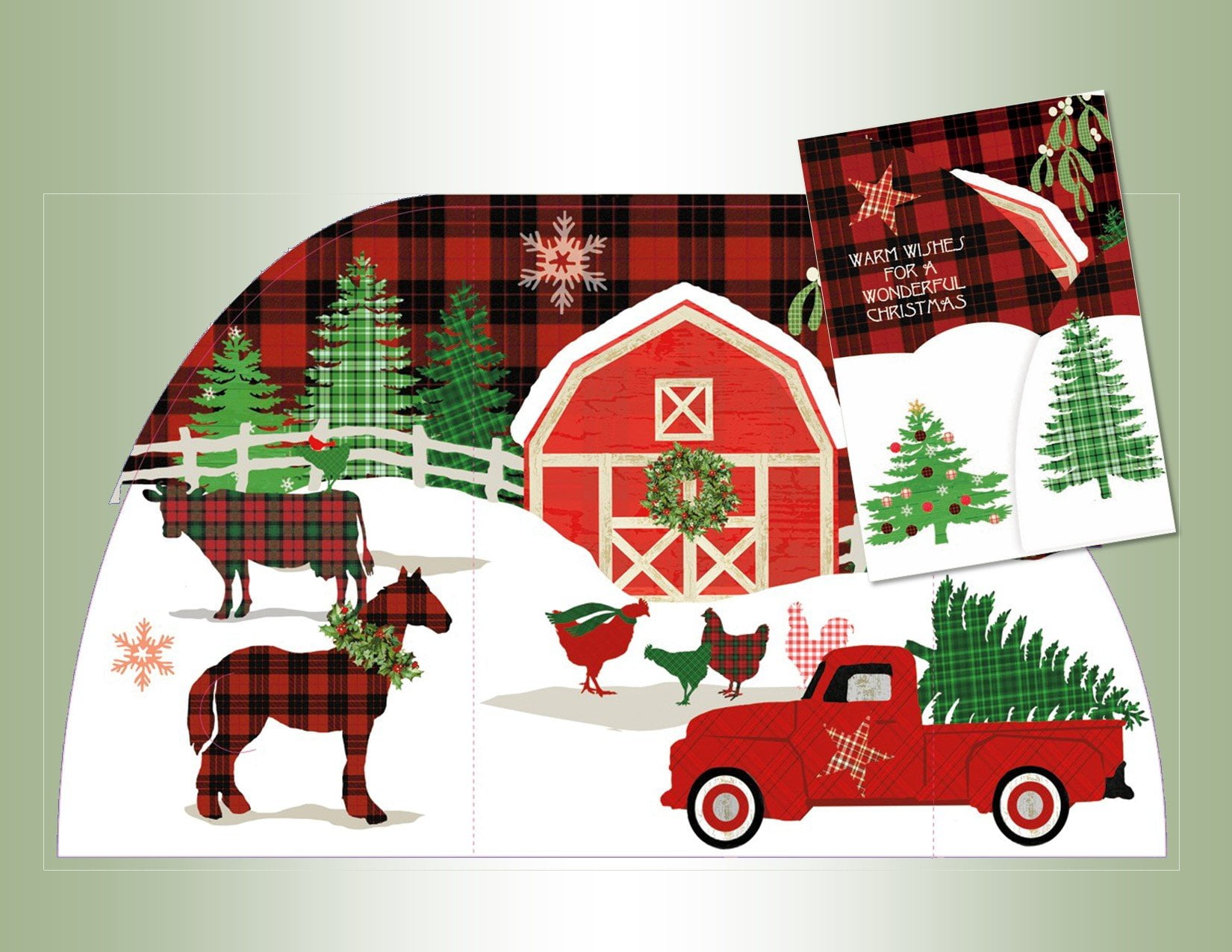 Red Barn - Panoramic Tri-Fold - Walmart.com