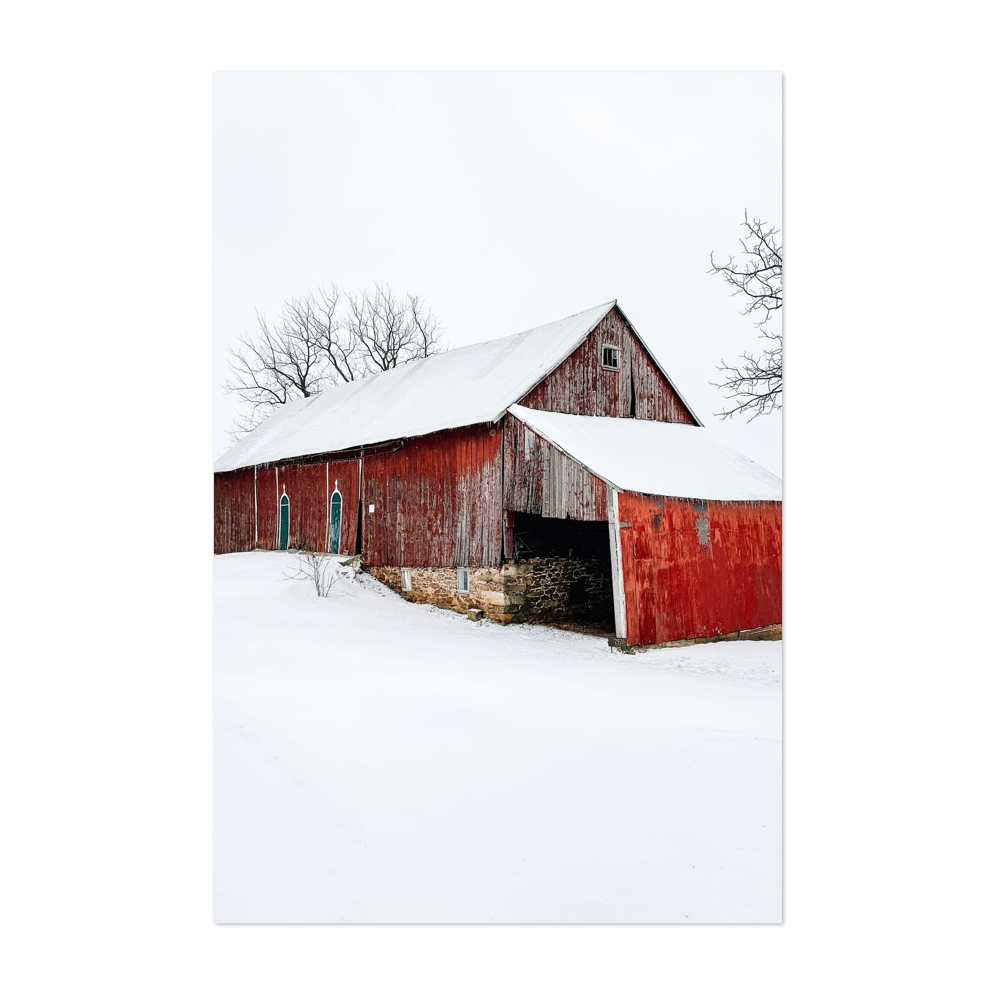 Red Barn in Snow 02 - Glen Rock Pennsylvania Photography Farmhouse ...