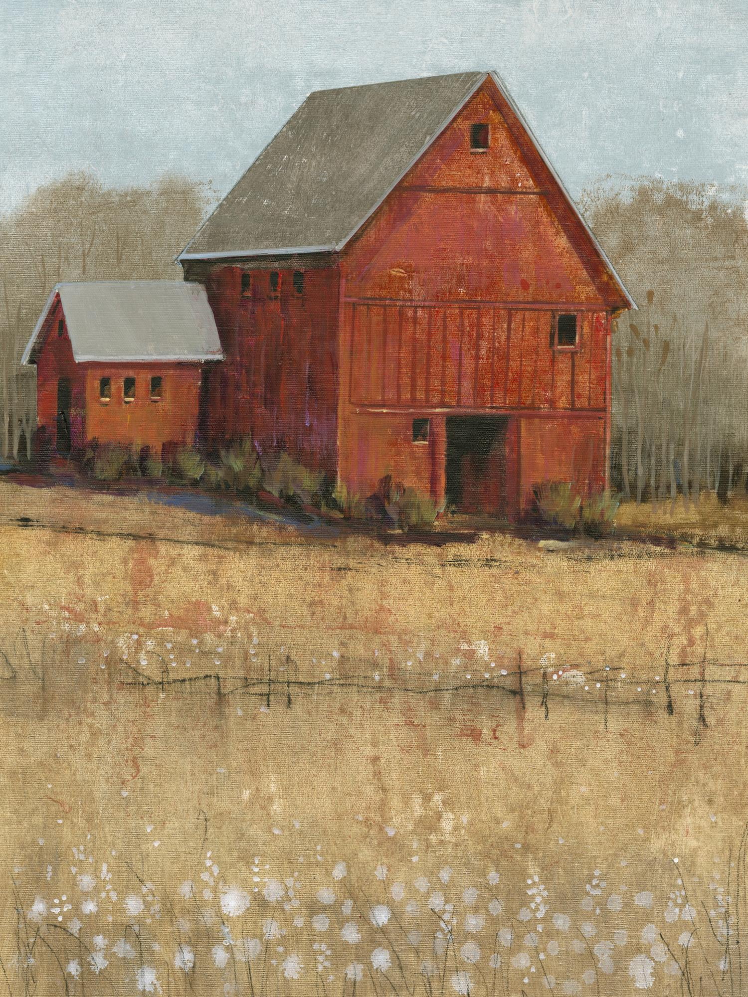 Art.com Red Barn View II Art Print by Tim O'toole, 24" x 32" - Walmart.com