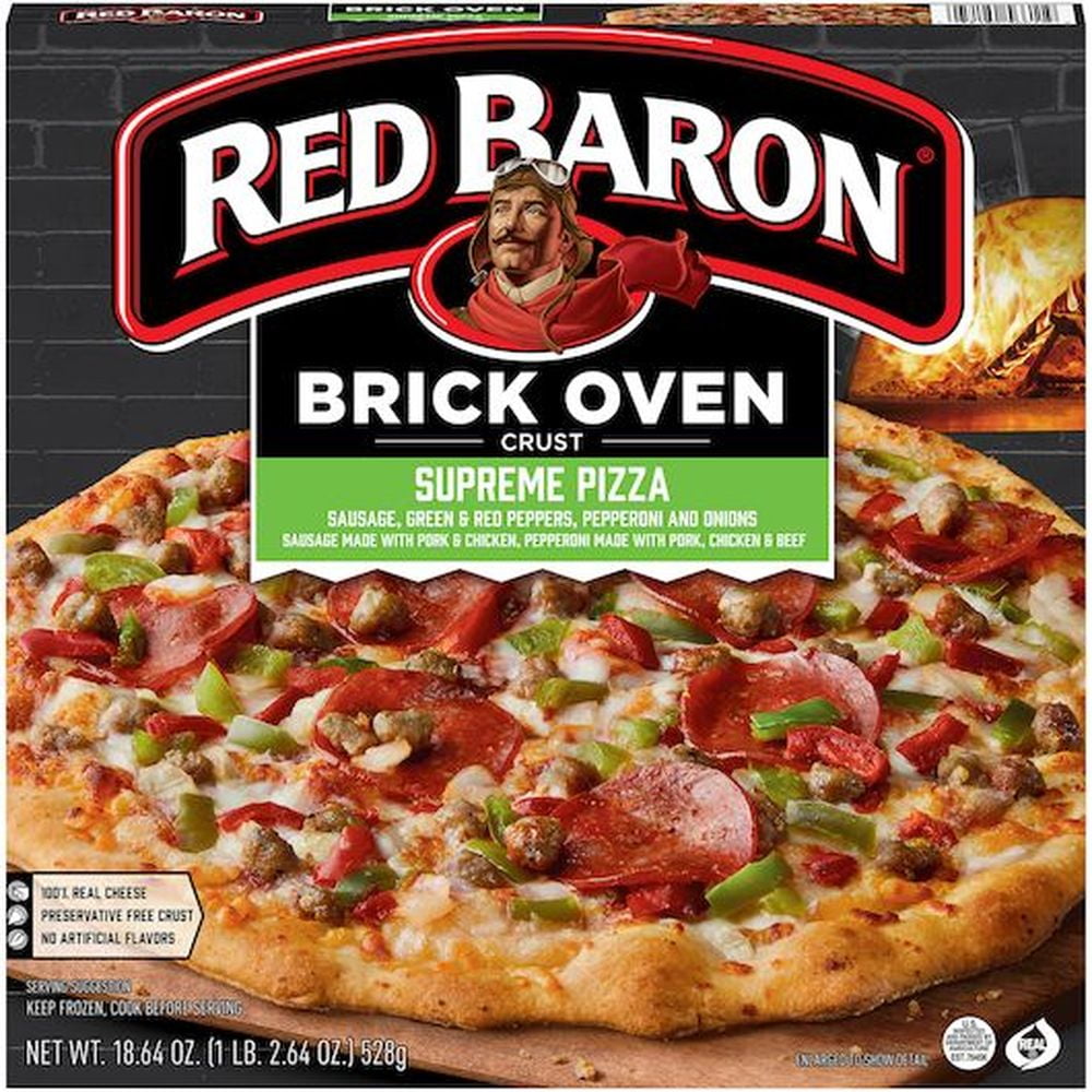 Red Baron Brick Oven Supreme Pizza, Melt-in-your-mouth Taste, 18.64 ...