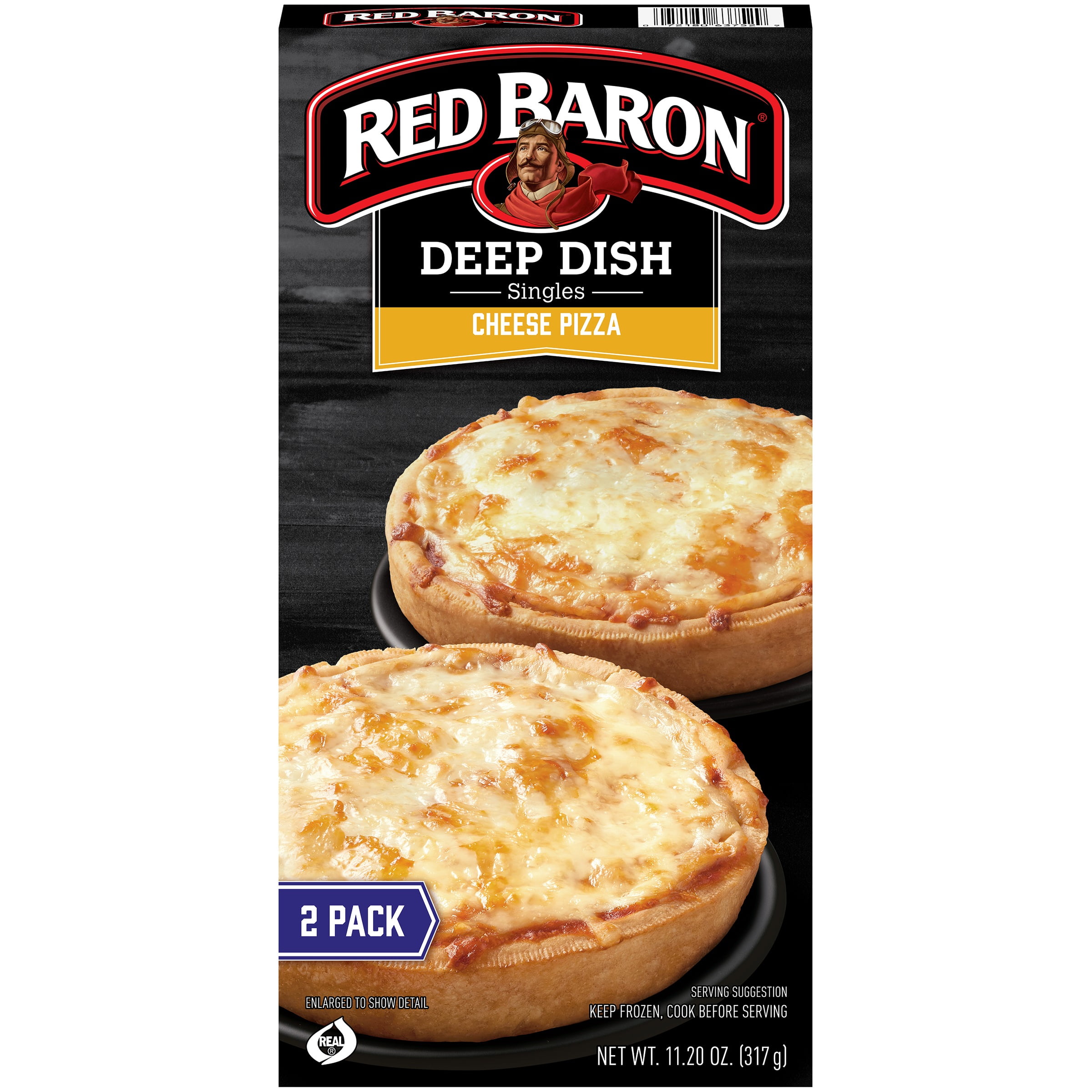 Red Baron Deep Dish Cheese Frozen Pizza 2 Count 11.2oz - Walmart.com