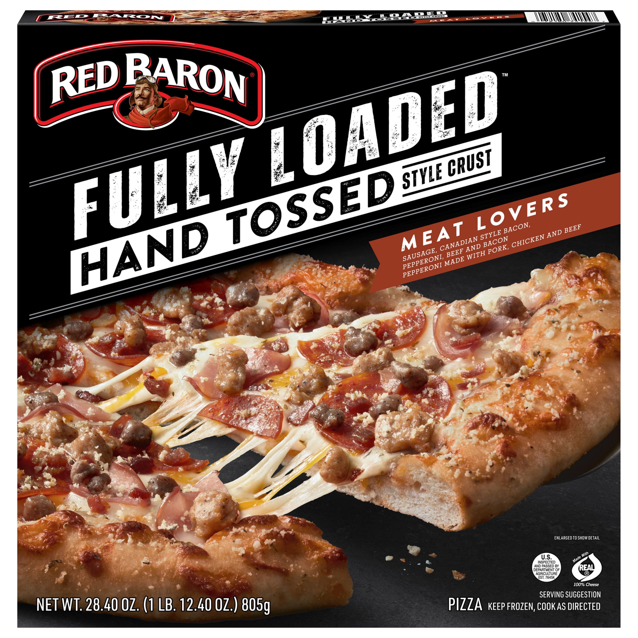 Red Baron Meat Lovers Pizza for Employee Breakroom, 28.4 oz - Walmart ...