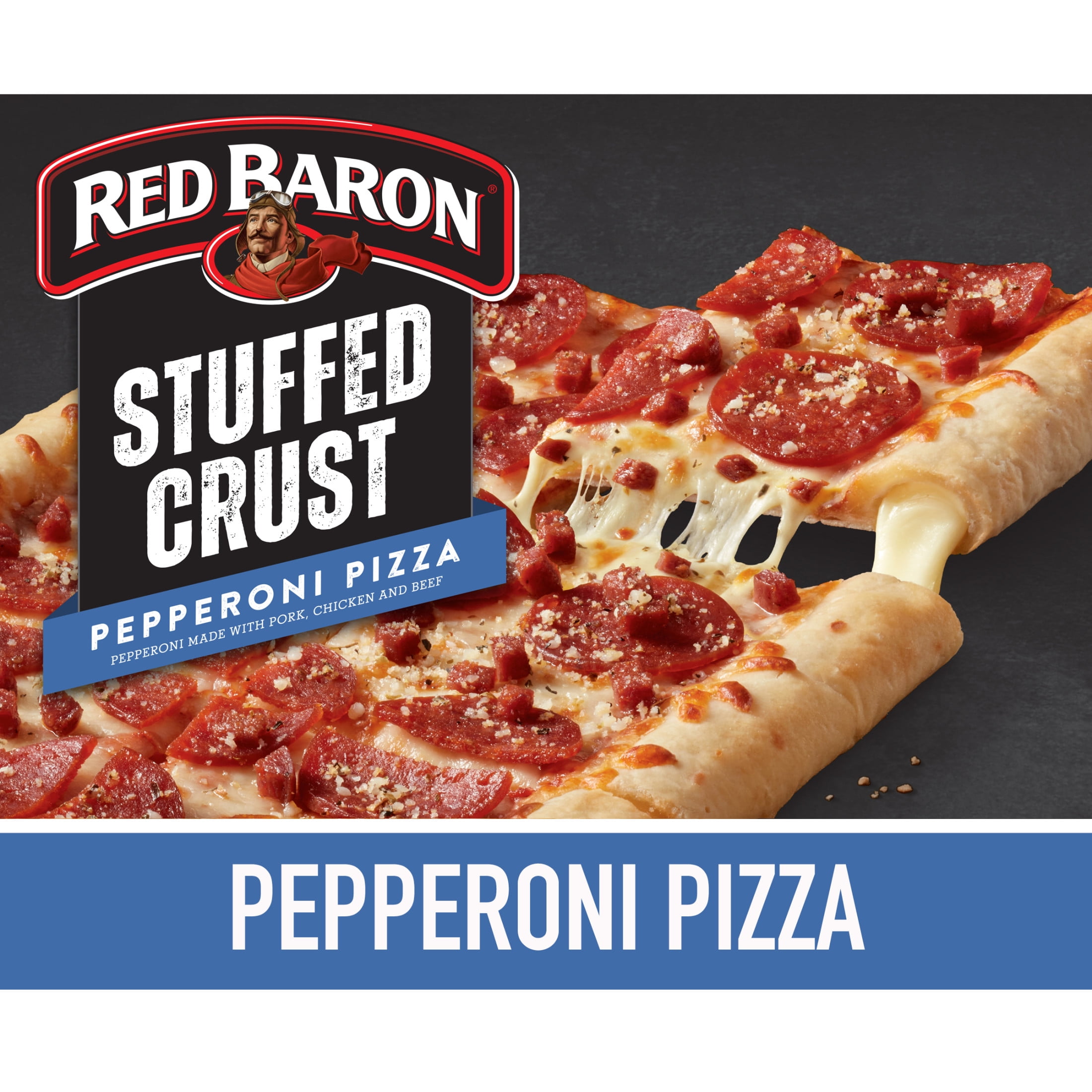 Red Baron Pepperoni Stuffed Crust Frozen Pizza, 23.65 oz - Walmart ...
