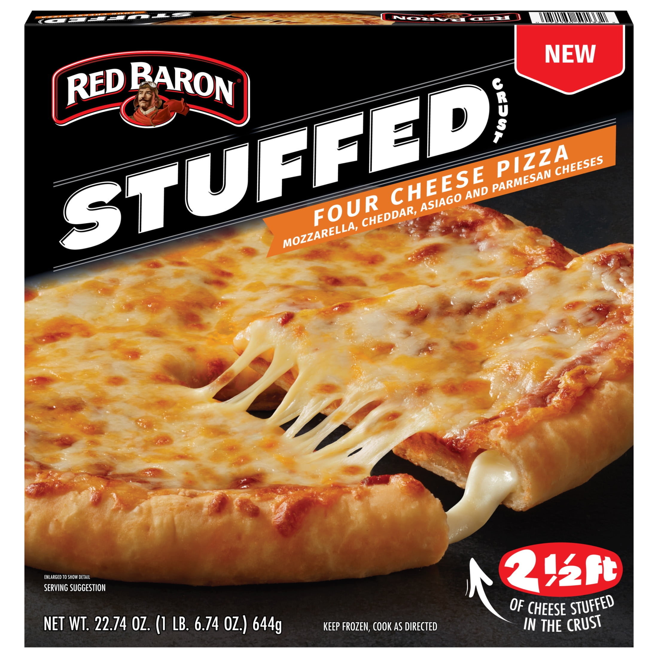 Red Baron Four Cheese Stuffed Crust Frozen Pizza, 22.75 oz - Walmart.com