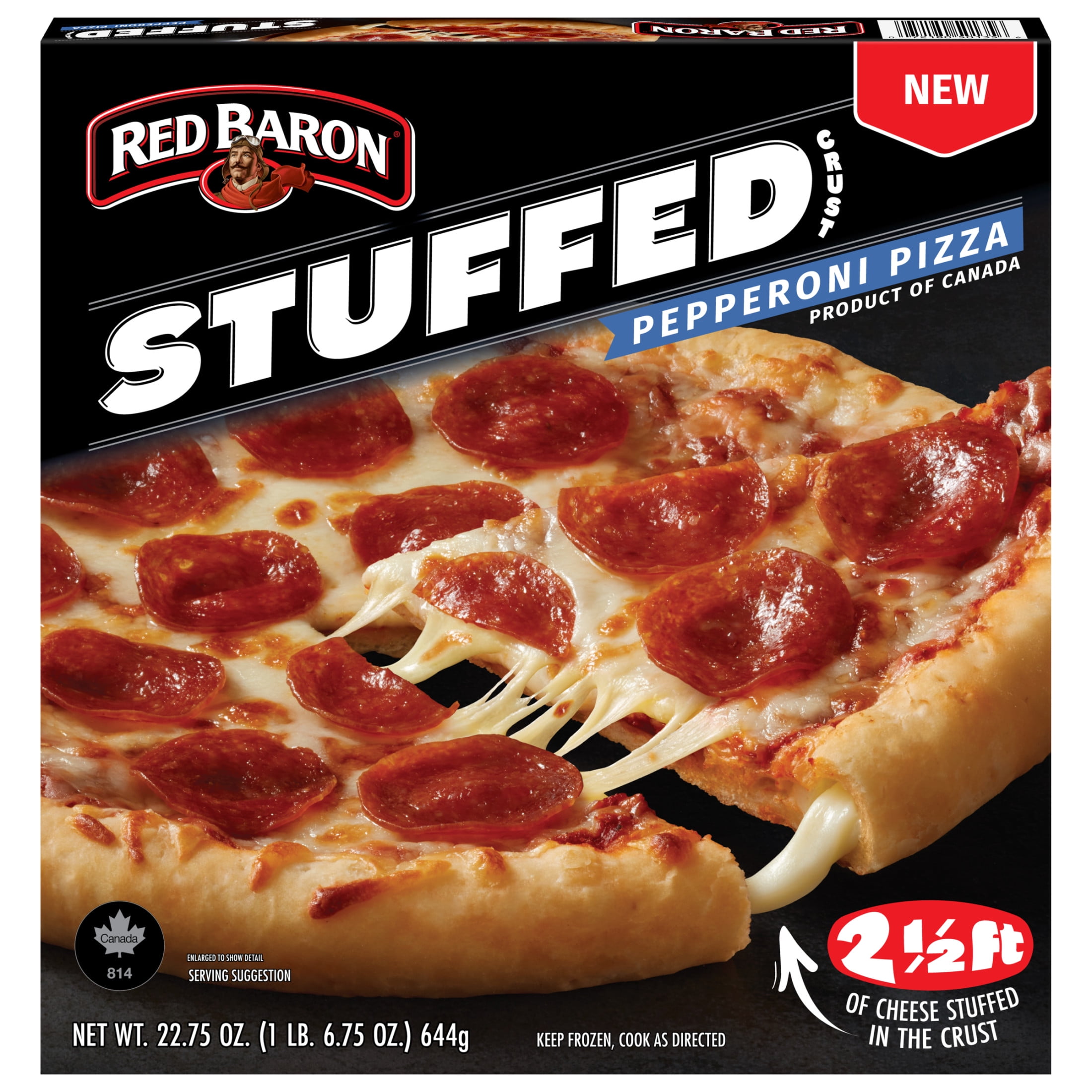 Red Baron Pepperoni Stuffed Crust Frozen Pizza, 22.75 oz - Walmart.com