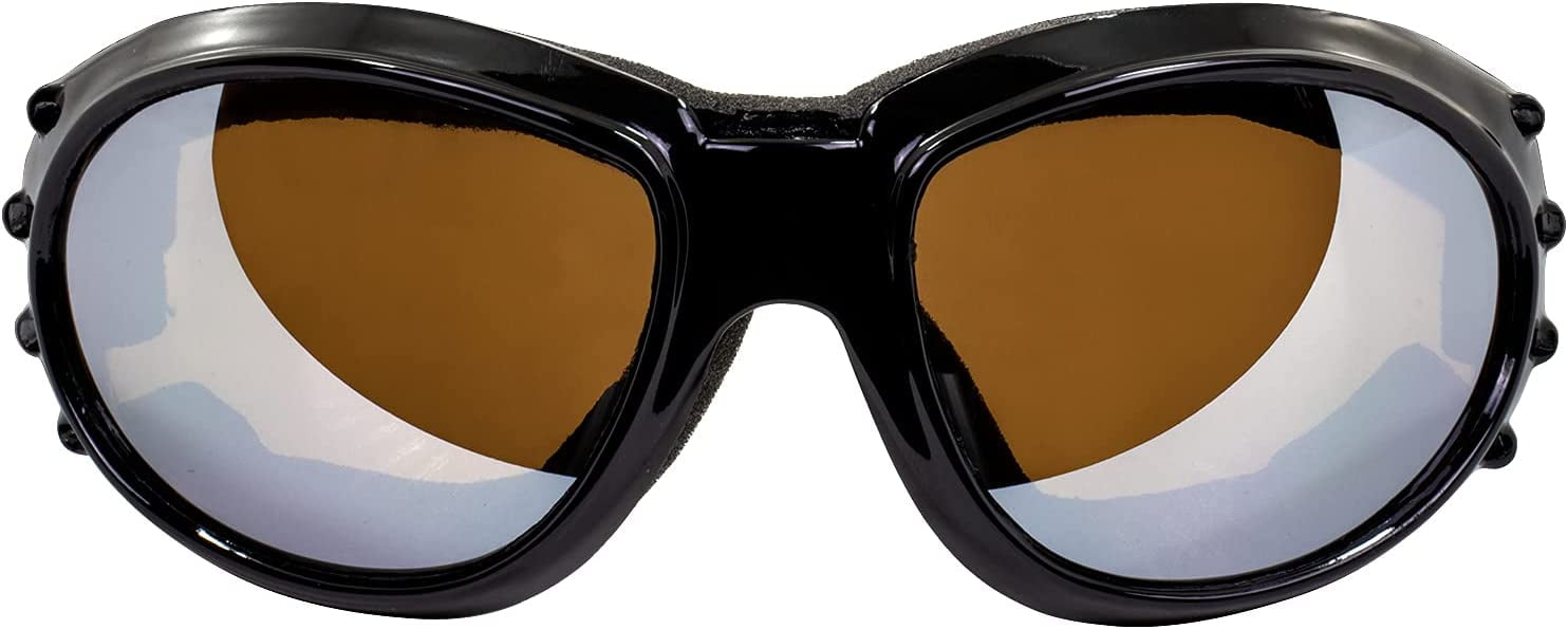 Red Baron Style Motorcycle Goggles with Yellow & Driving Mirror Lenses ...
