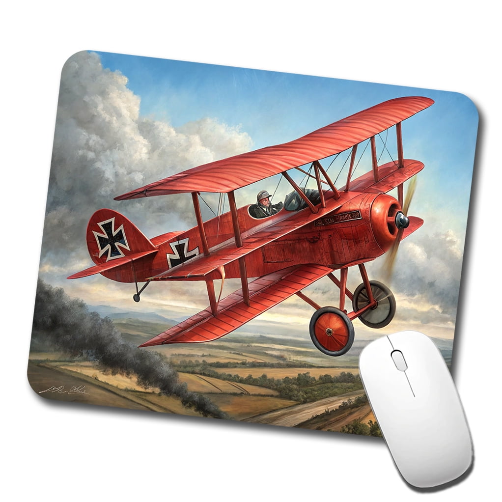 Red Baron's WWI Fokker Triplane Mouse Pad Low Profile Gaming Mat ...