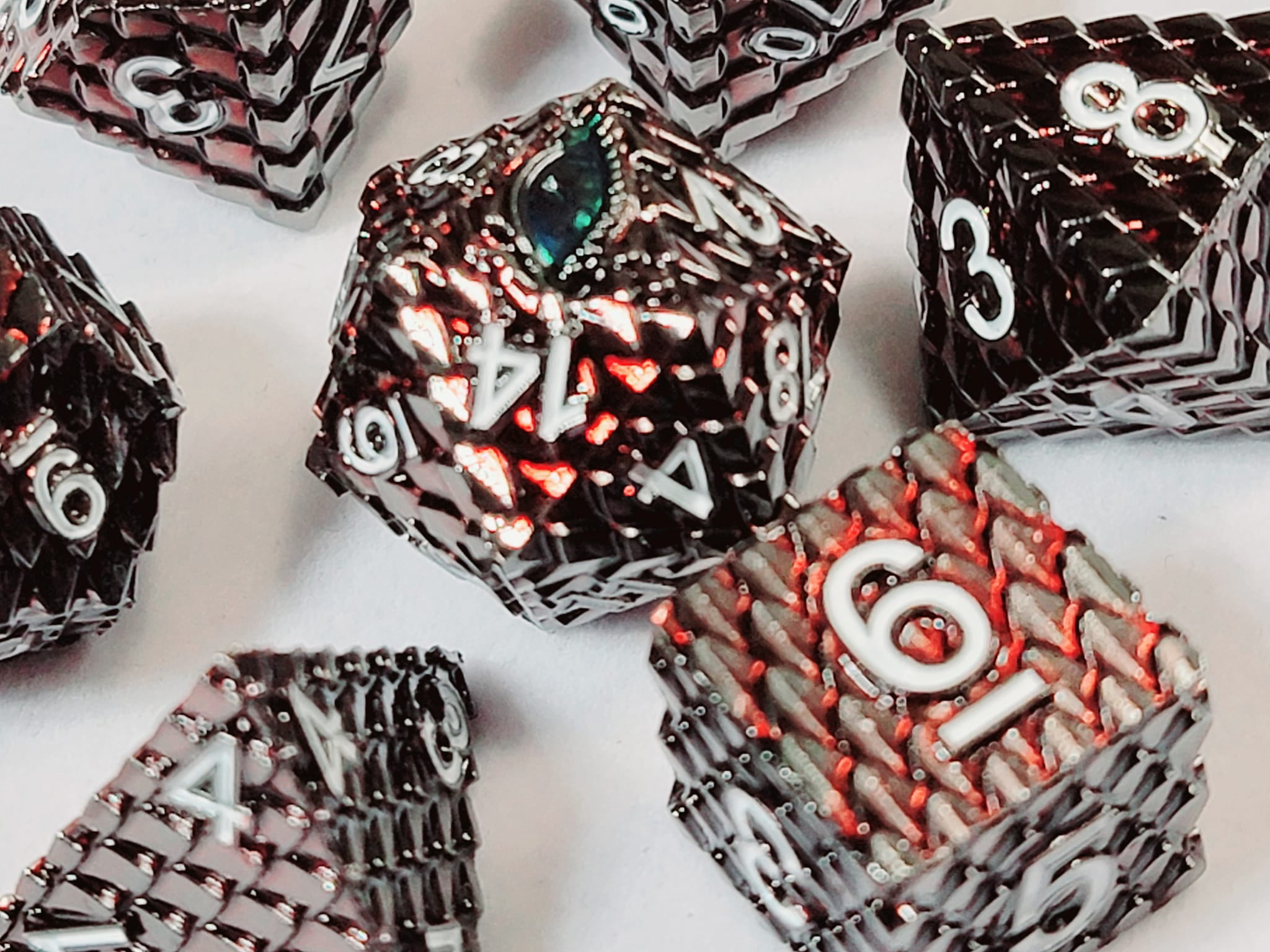 Red Basalisk's Gaze | Metal DnD Dice Set | Dungeons and Dragons | 7 ...