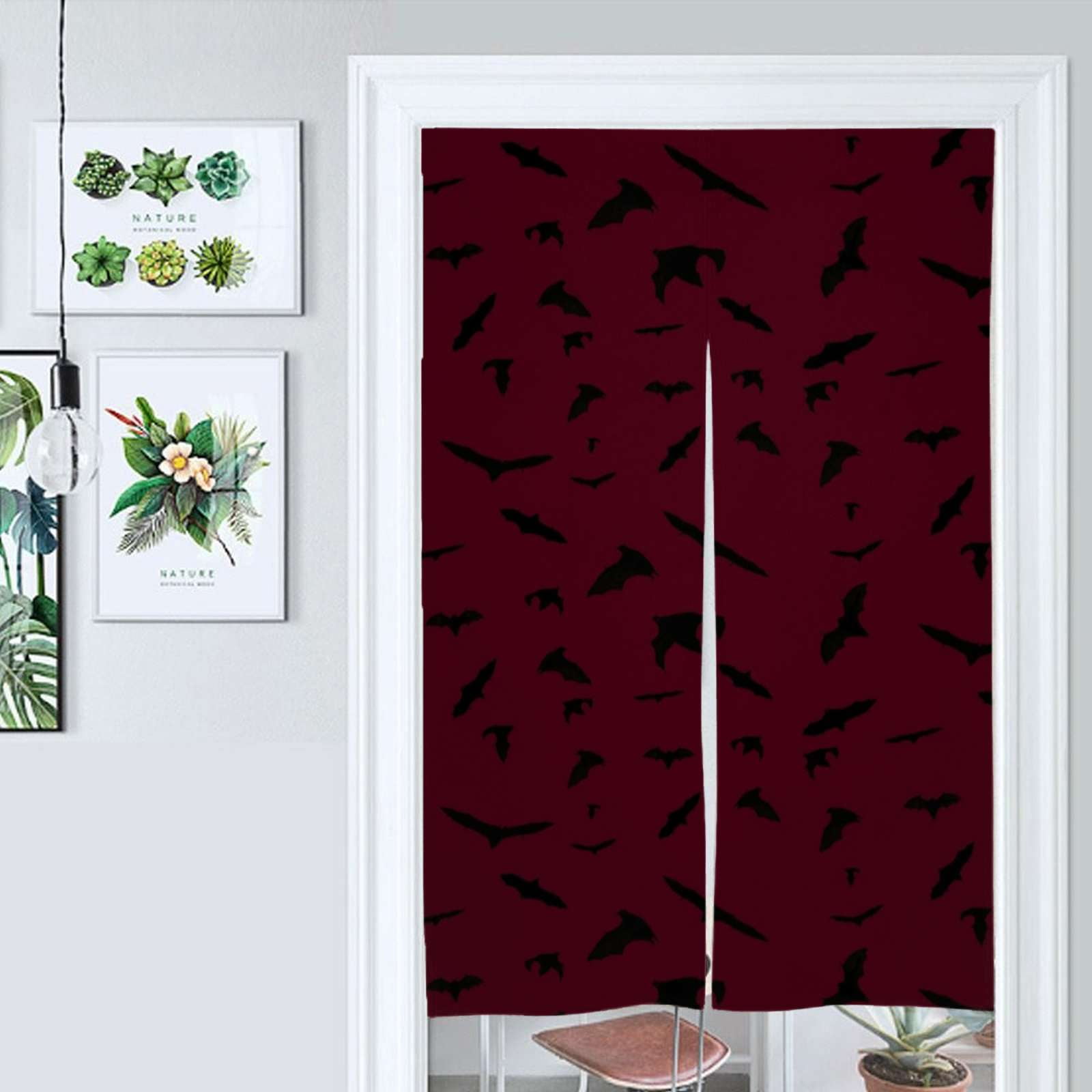 Red Bats Door Curtain Nordic Living Room DoorCurtain Porch Partition ...