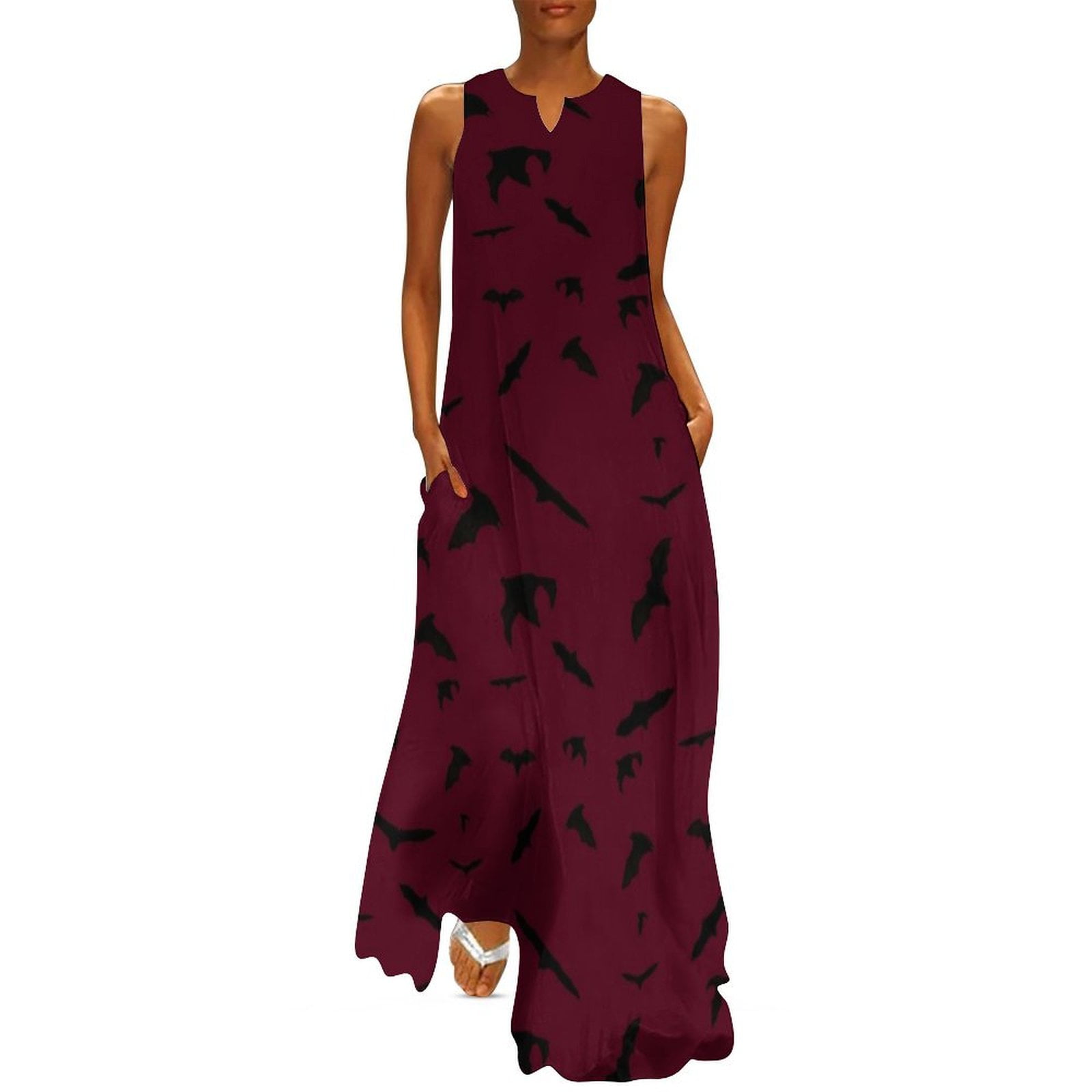 Red Bats Long Dress Bridesmaid Dress Woman Dress Women Summer Long ...