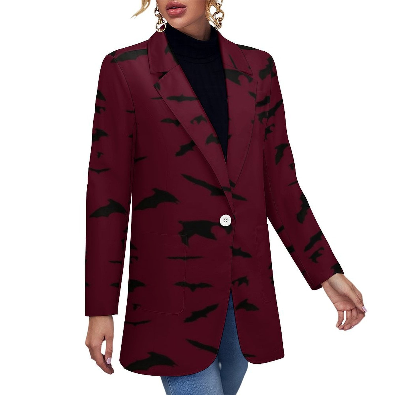 Red Bats Woman Casual Loose Suits Summer Jacket Woman Oversize Daily ...