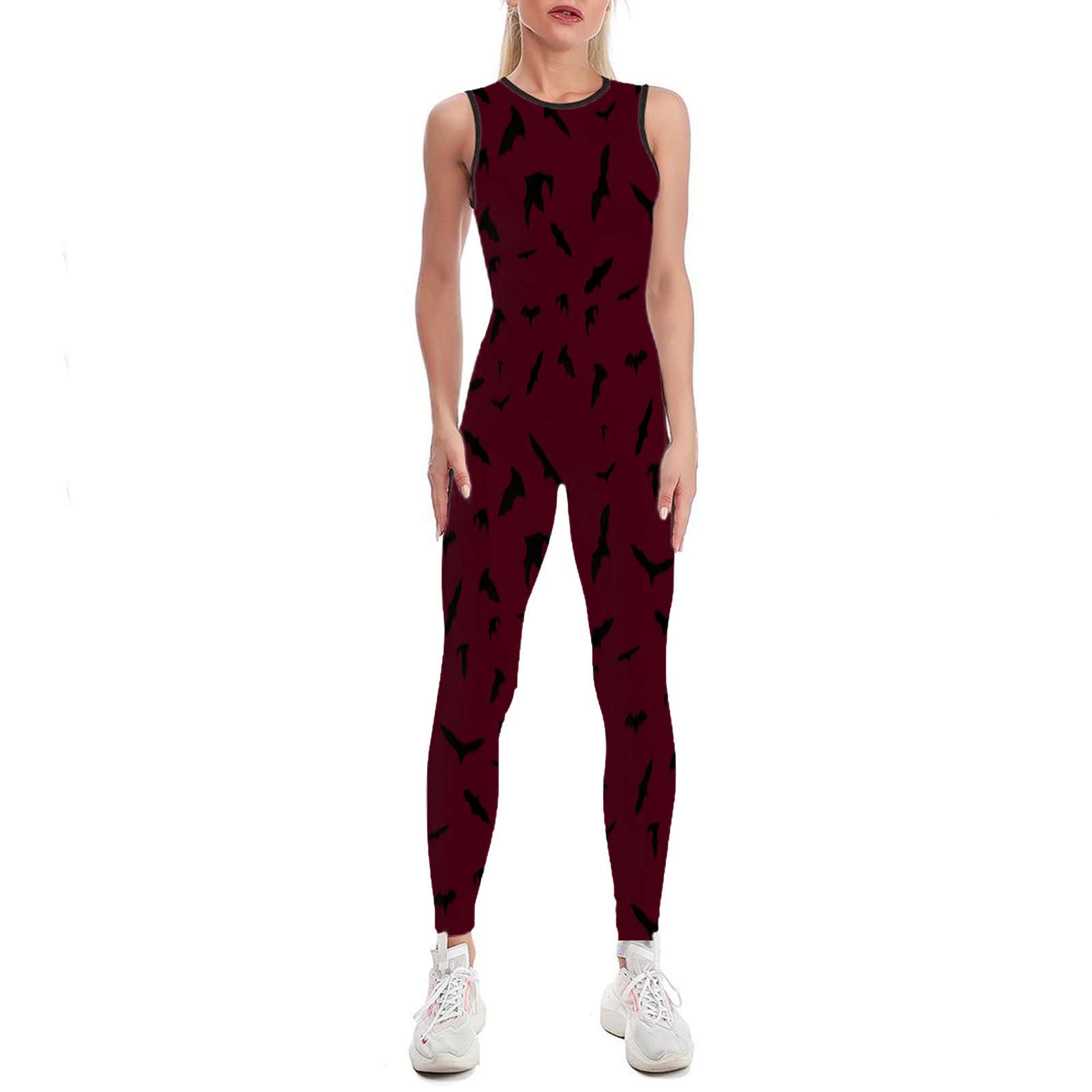 Red Bats Women's One Piece Yoga Jumpsuits Leggings Playsuit Gym Suit ...