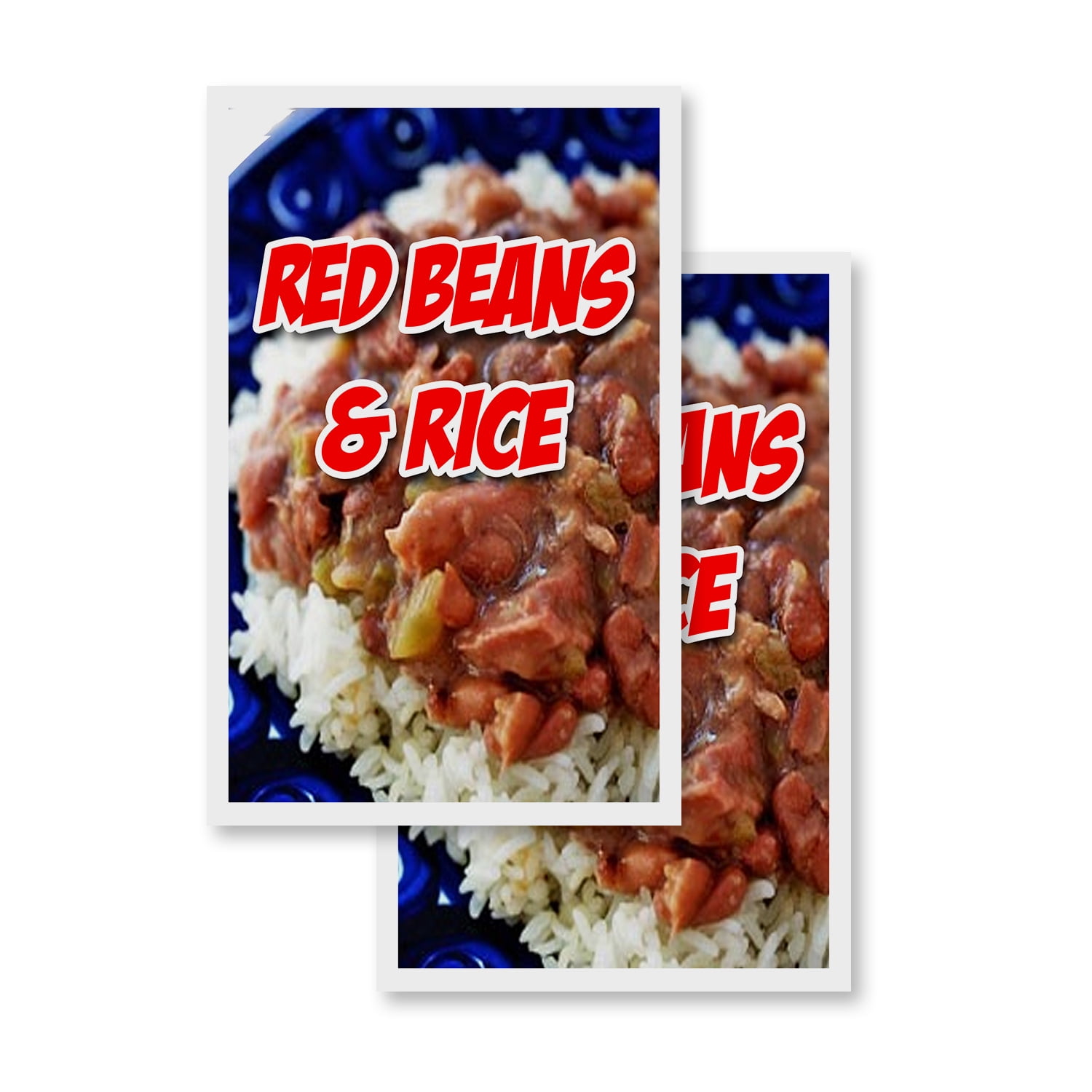 Red Beans & Rice (2-PACK) 24" x 36" Vinyl Decals | Sign Insert Peel ...