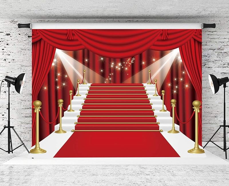 Red Beautiful Curtain Backdrop Prom Large Red Carpet Movie Party ...